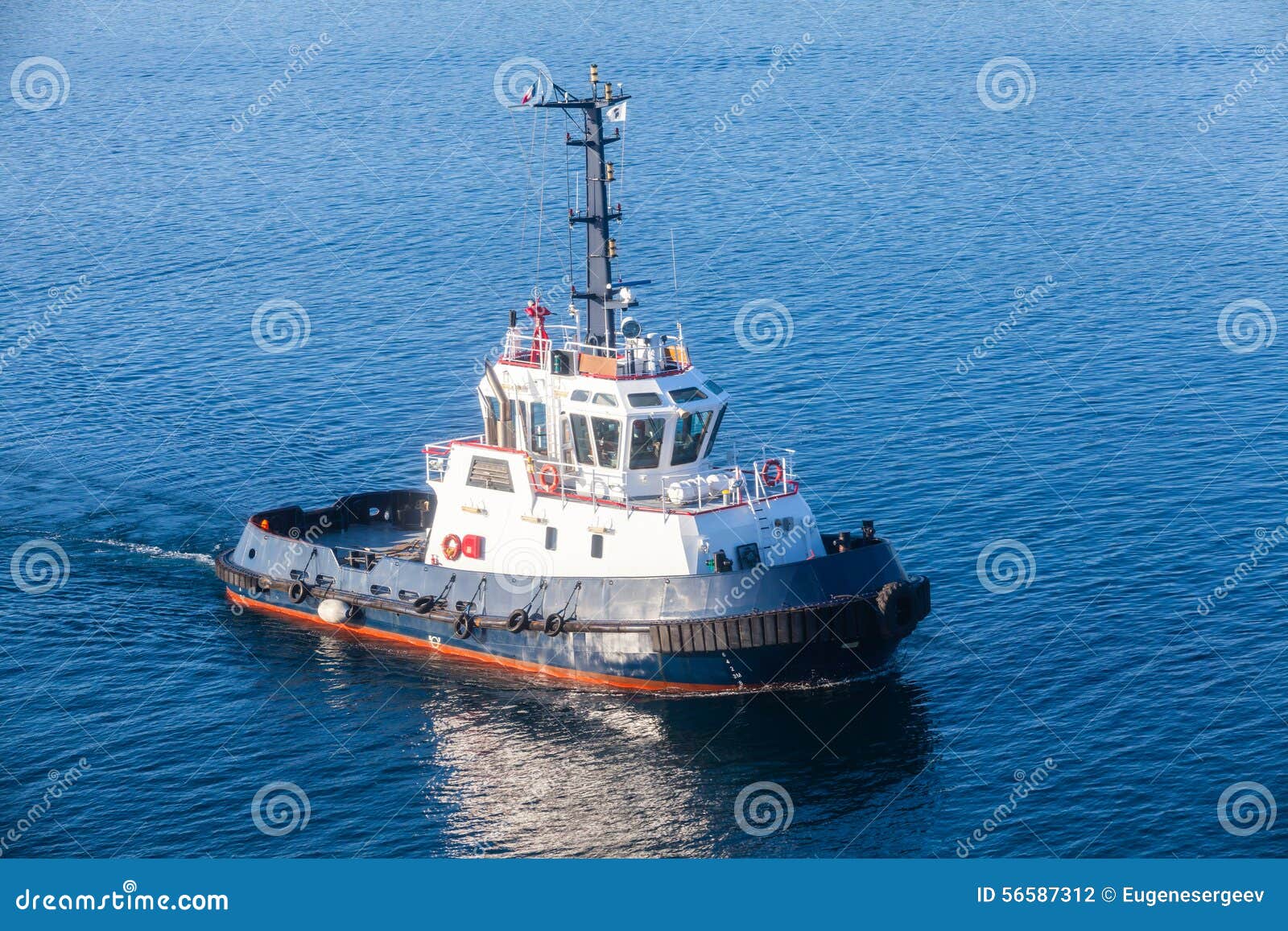 Tug Boat Underway on Sea Water Stock Photo - Image of harbour, france ...