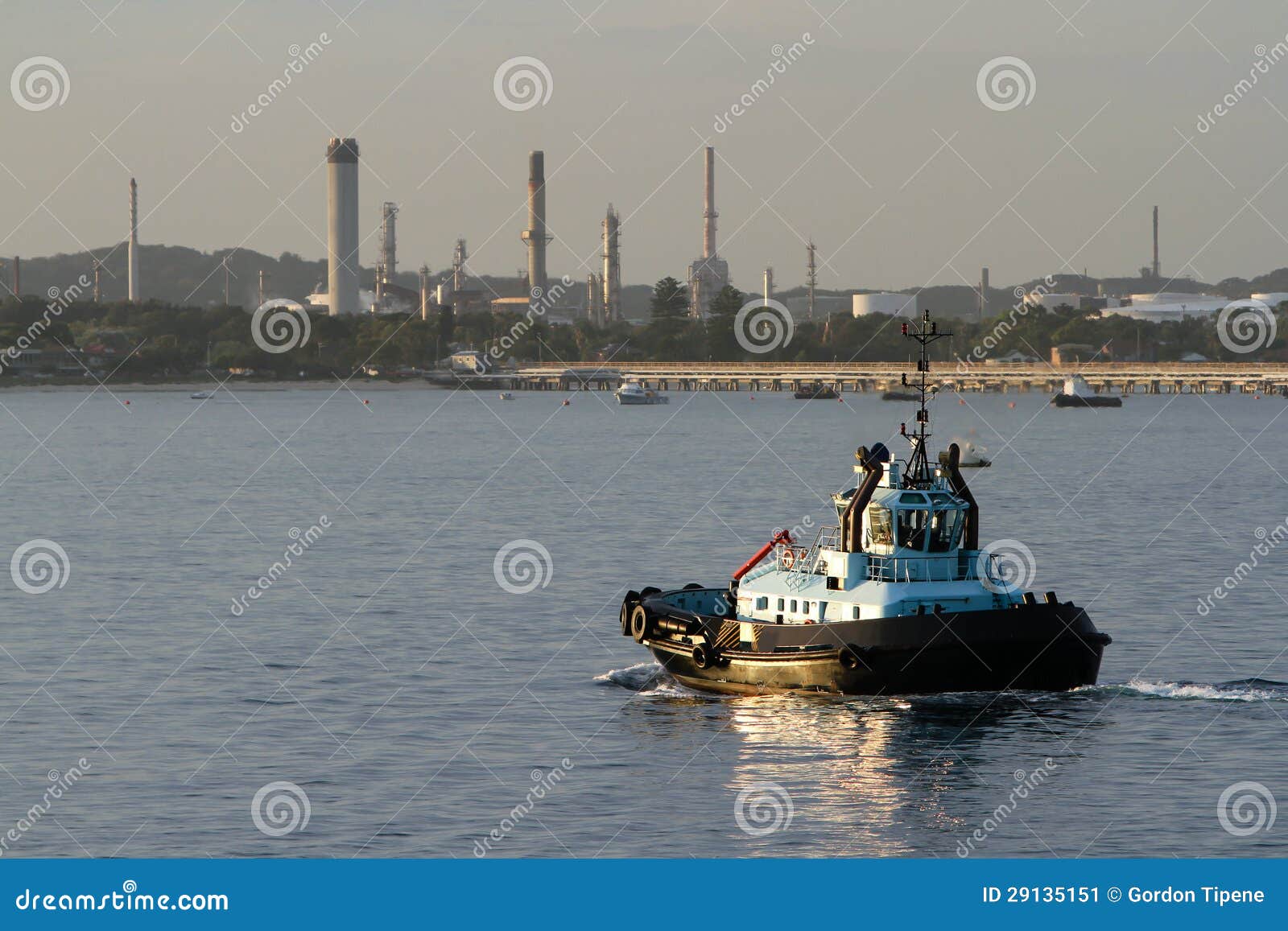 Tug boat on the water stock image. Image of transport - 29135151