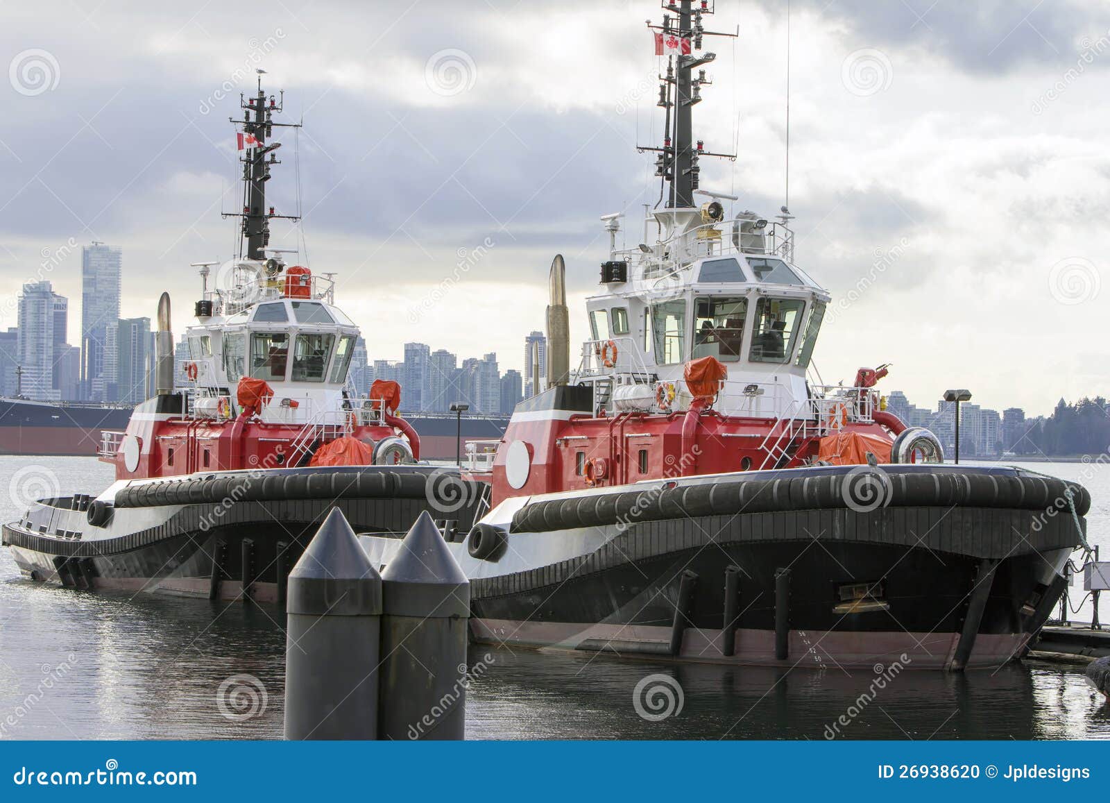 Tug Boats at Vancouver BC Harbor Stock Photo - Image of boats ...