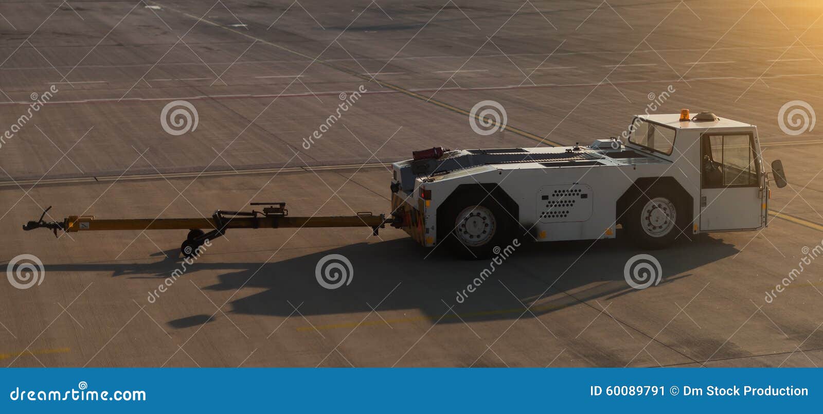TUG Pushback Tractor With Aircraft. Royalty-Free Stock Photography ...