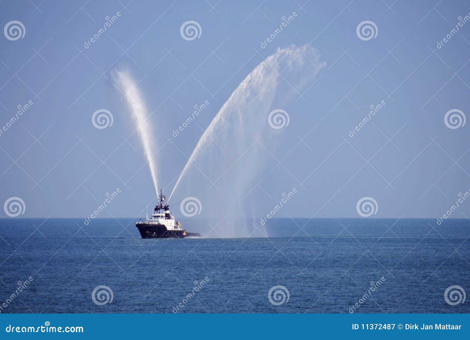 Tug Showing Fire Fighting Jets Stock Image - Image of handler, towing ...