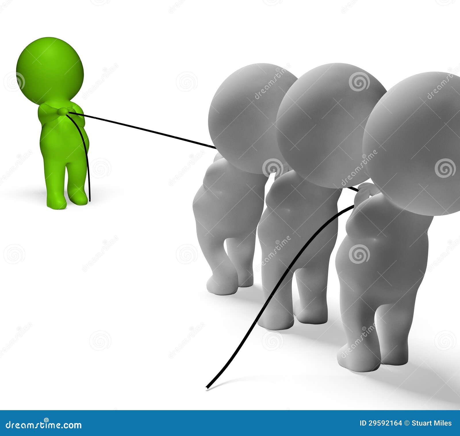 Tug of War 3d Characters Shows Strength and Adversity Stock ...