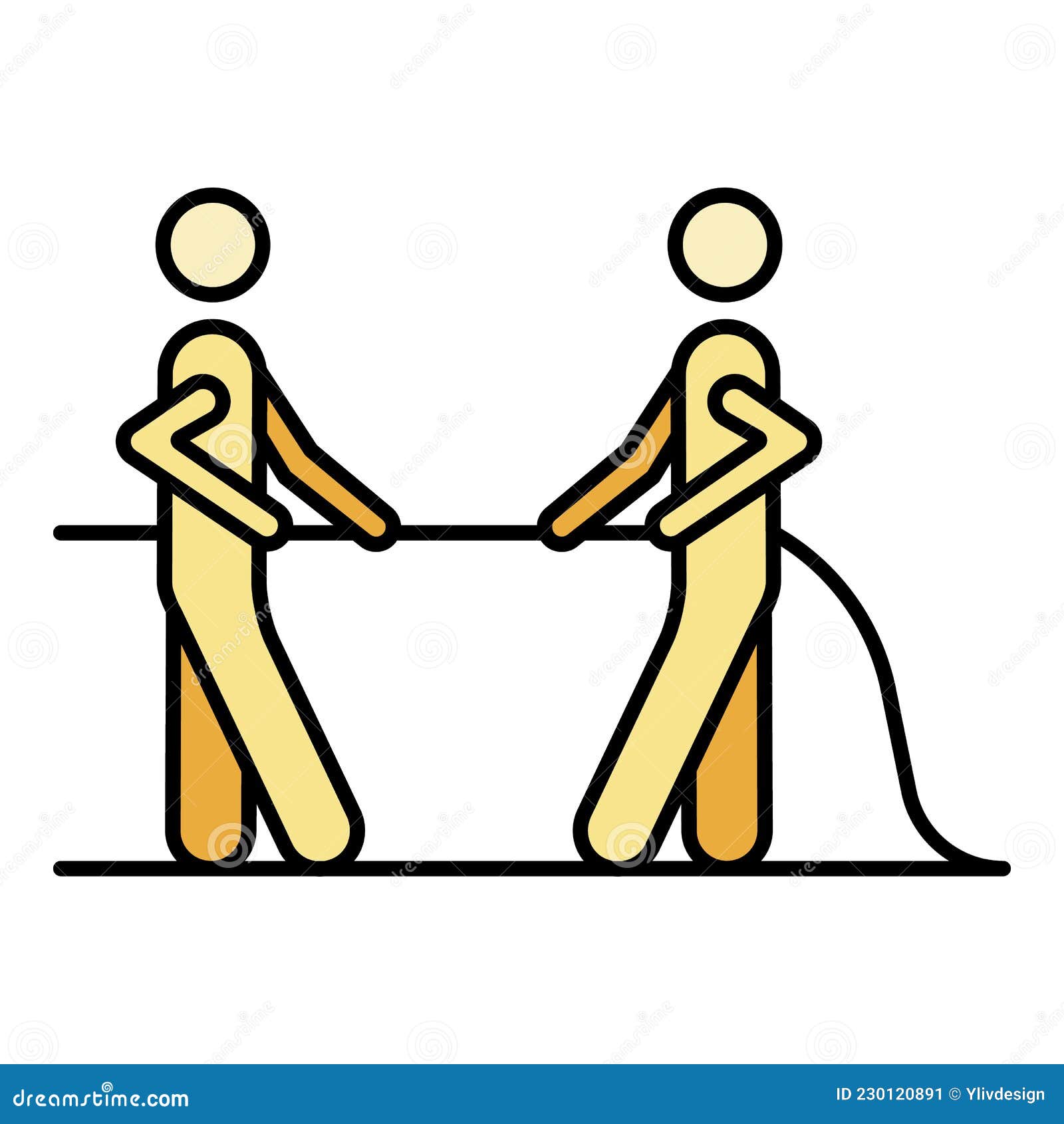 Tug of War Icon Color Outline Vector Stock Vector - Illustration of ...