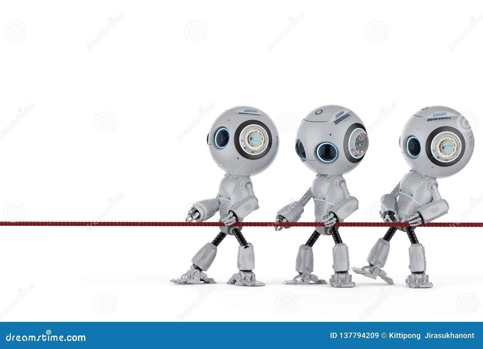 Tug of war robot stock illustration. Illustration of hand - 137794209