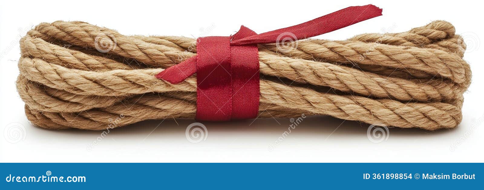 Tug of War Rope, with a Red Ribbon Tie, is Pulled Tight To Represent ...