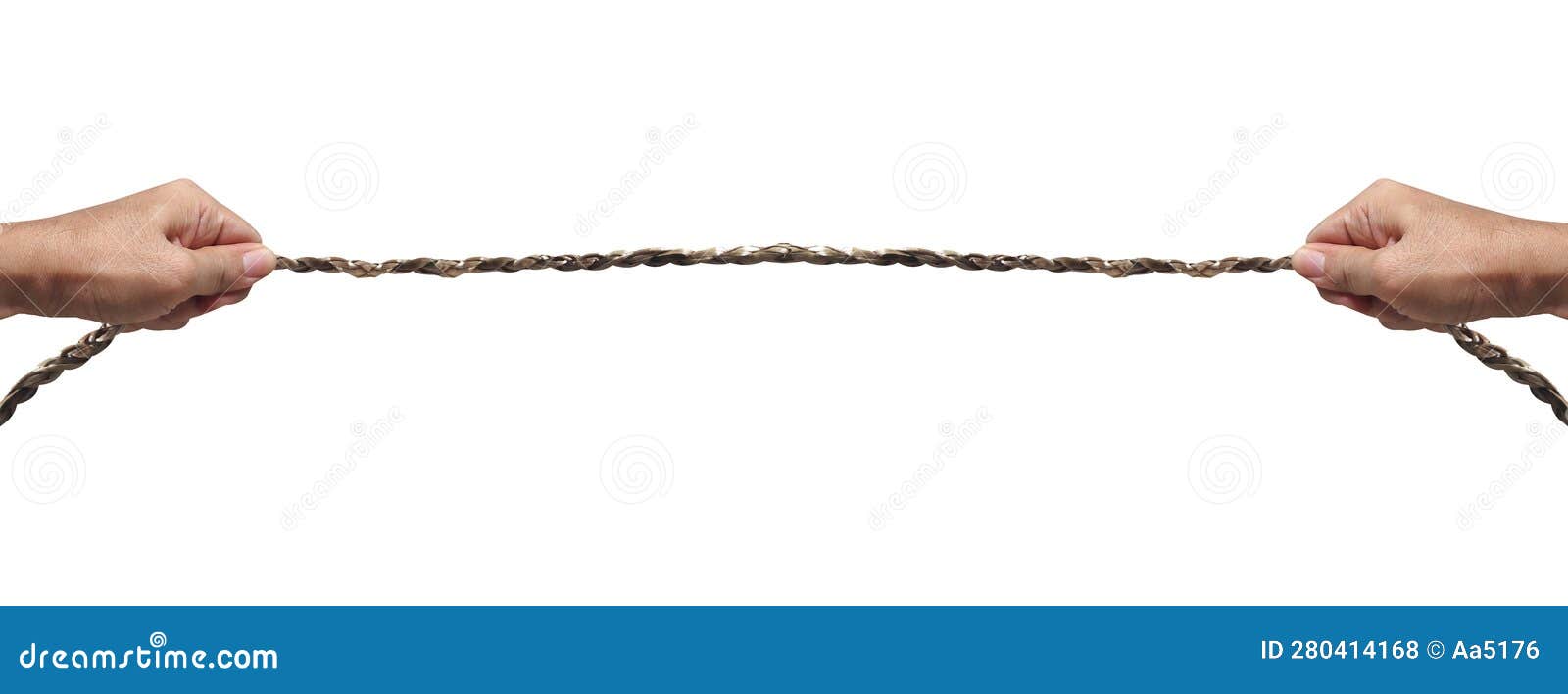 Tug of War. Two People Pulling the Rope in Opposite Directions ...