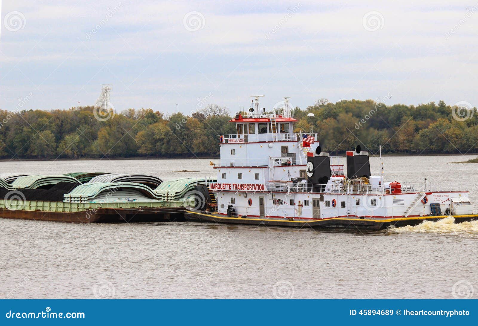 Tugboat and Barge editorial stock image. Image of tugboat - 45894689