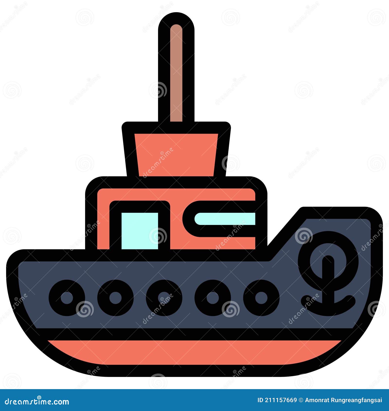 Tugboat Icon, Transportation Related Vector Stock Vector - Illustration ...
