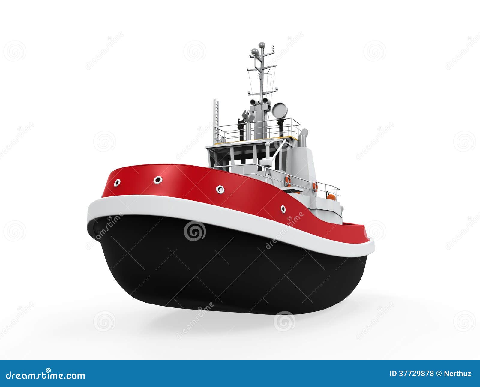 Tug. Harbour Tugboat. Support Tug. A Small Auxiliary Vessel. Cartoon ...