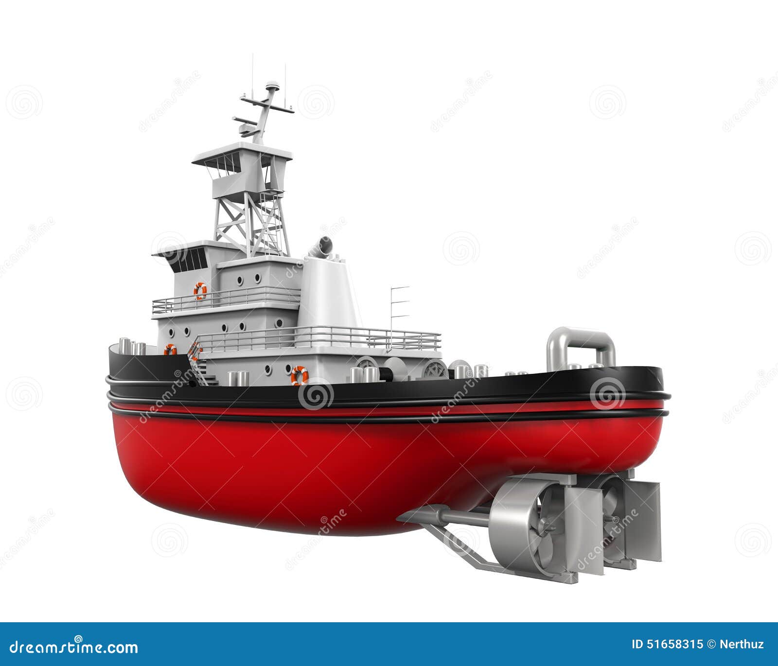 Tug. Harbour Tugboat. Support Tug. A Small Auxiliary Vessel. Cartoon ...