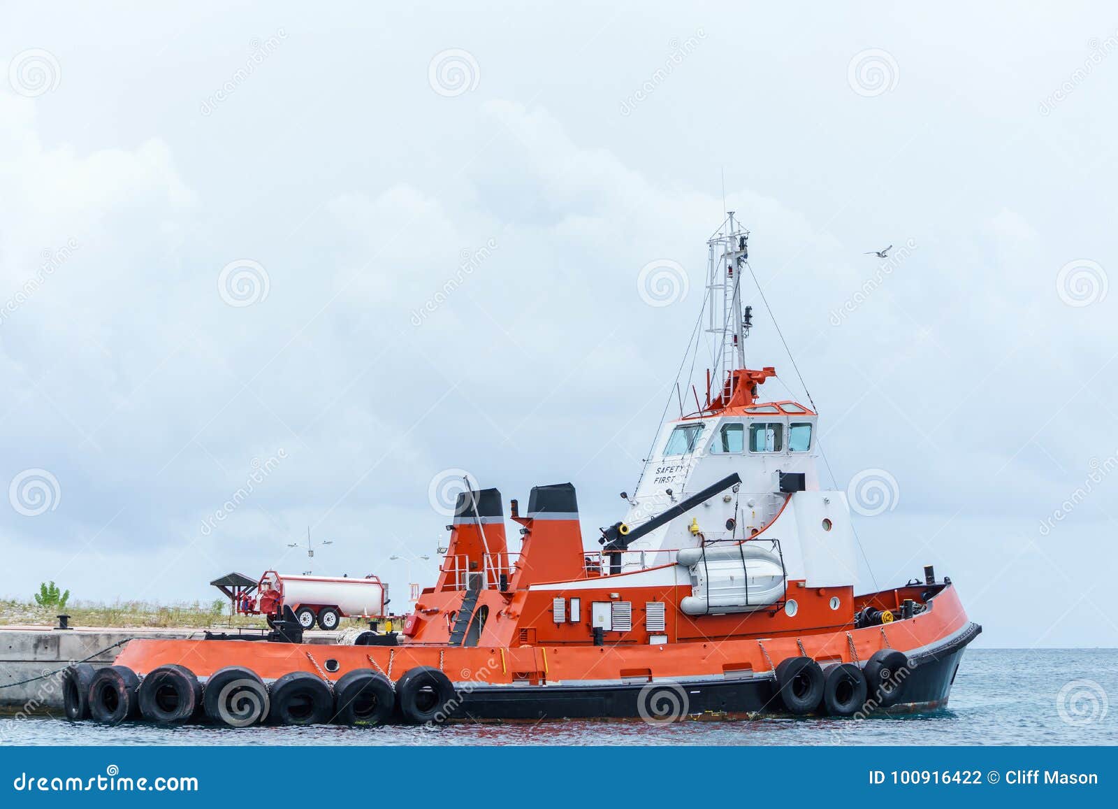 Tugboat at the Ready stock photo. Image of motor, waiting - 100916422