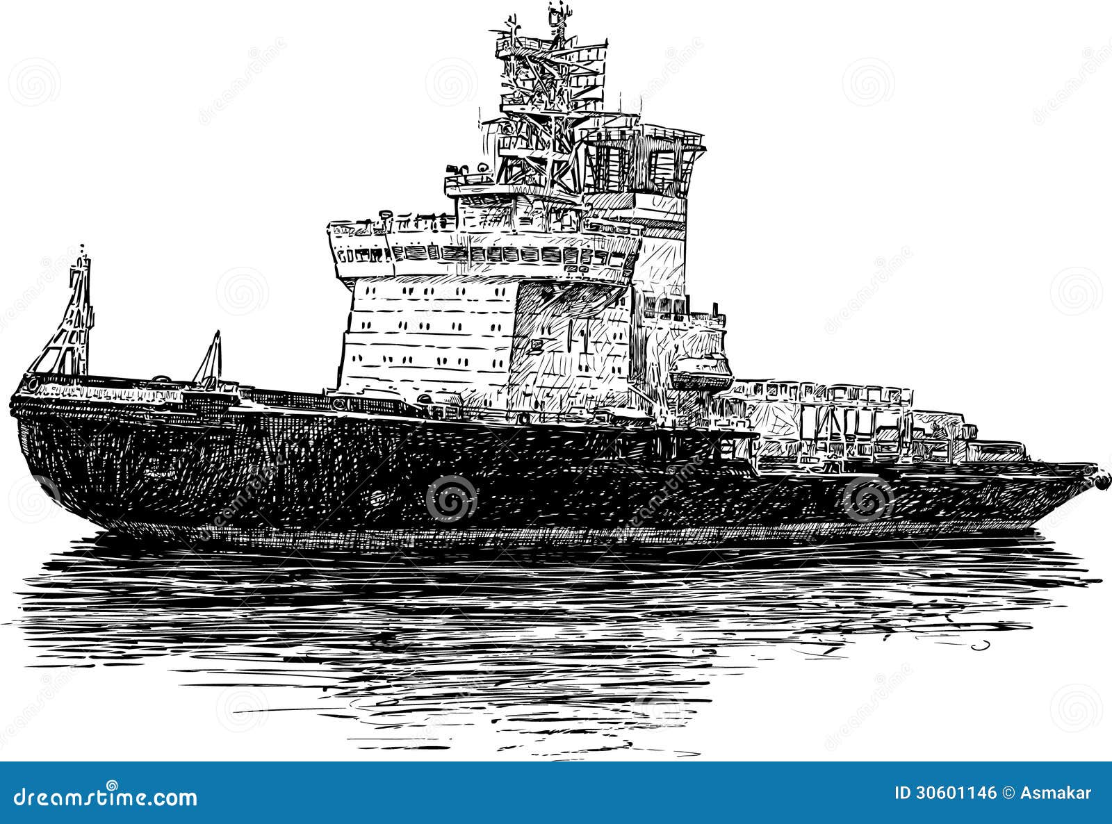Tugboat stock vector. Illustration of business, drawn - 30601146