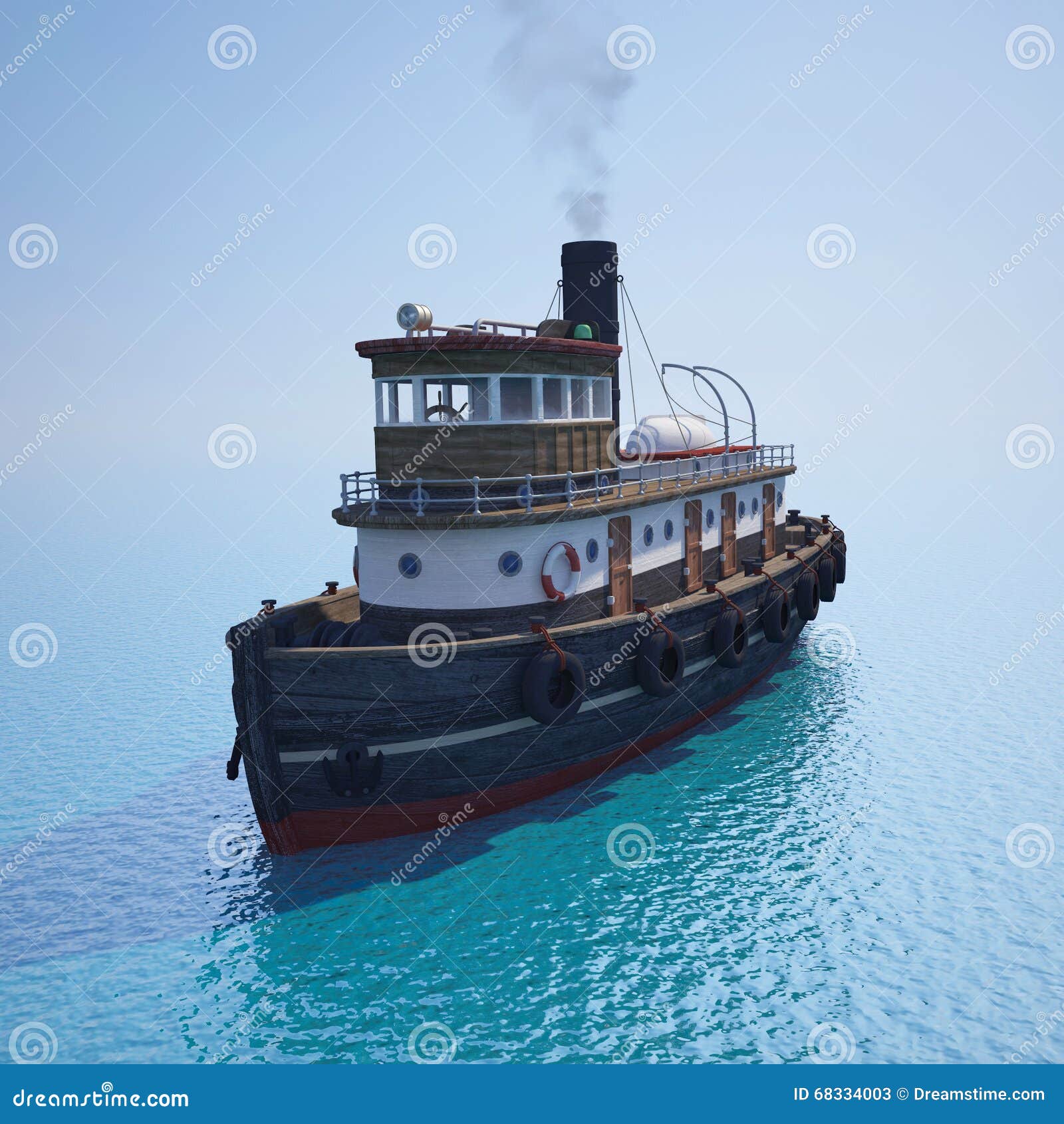 Tugboat on the water stock image. Image of white, weapon - 68334003
