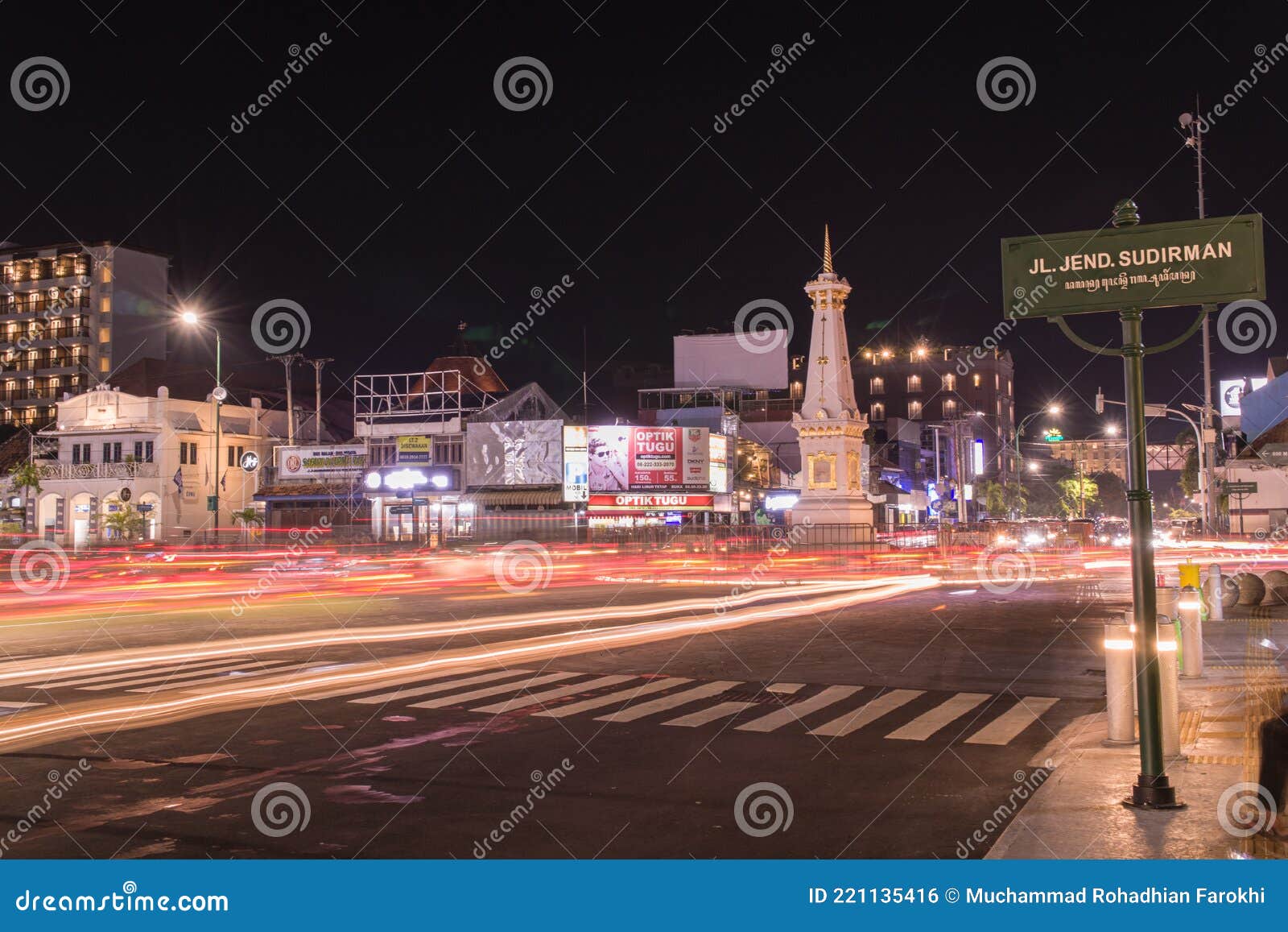 Tugu Jogja With Beautiful Lights. The Most Popular Landmark Of ...