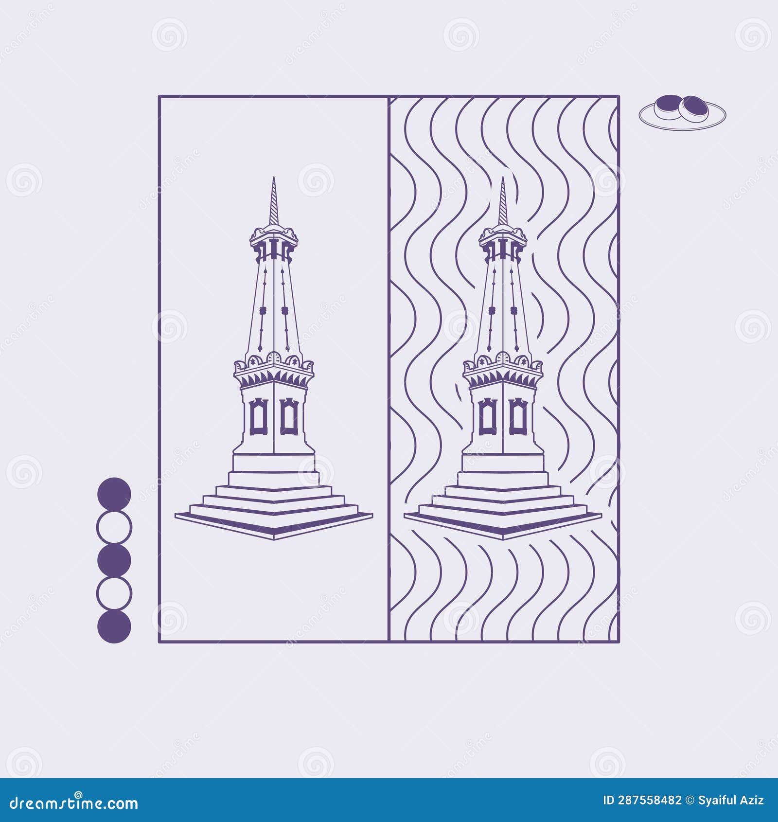Tugu Jogja stock vector. Illustration of explore, indonesian - 287558482