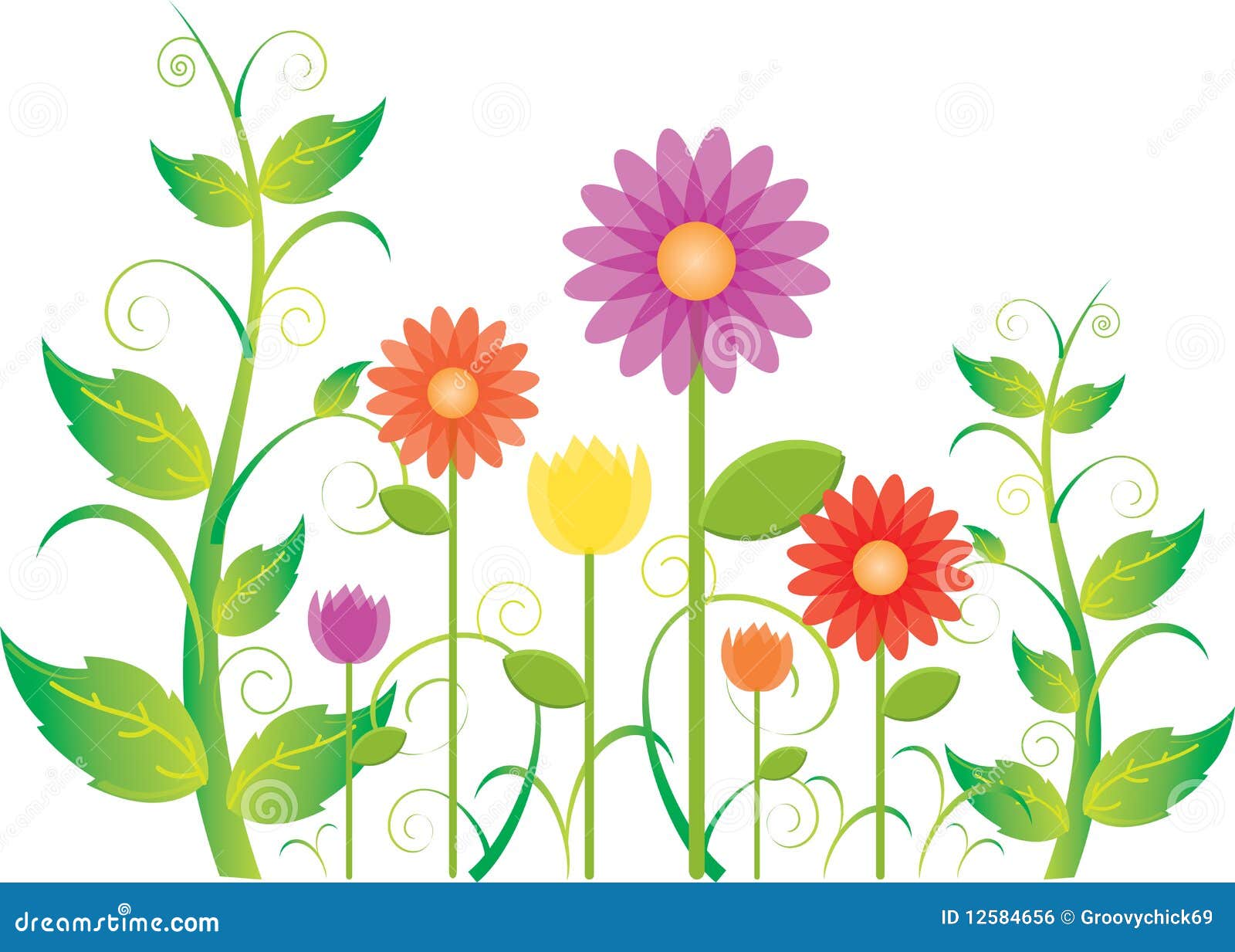 Tuin vector illustratie. Illustration of decoratief, groen - 12584656