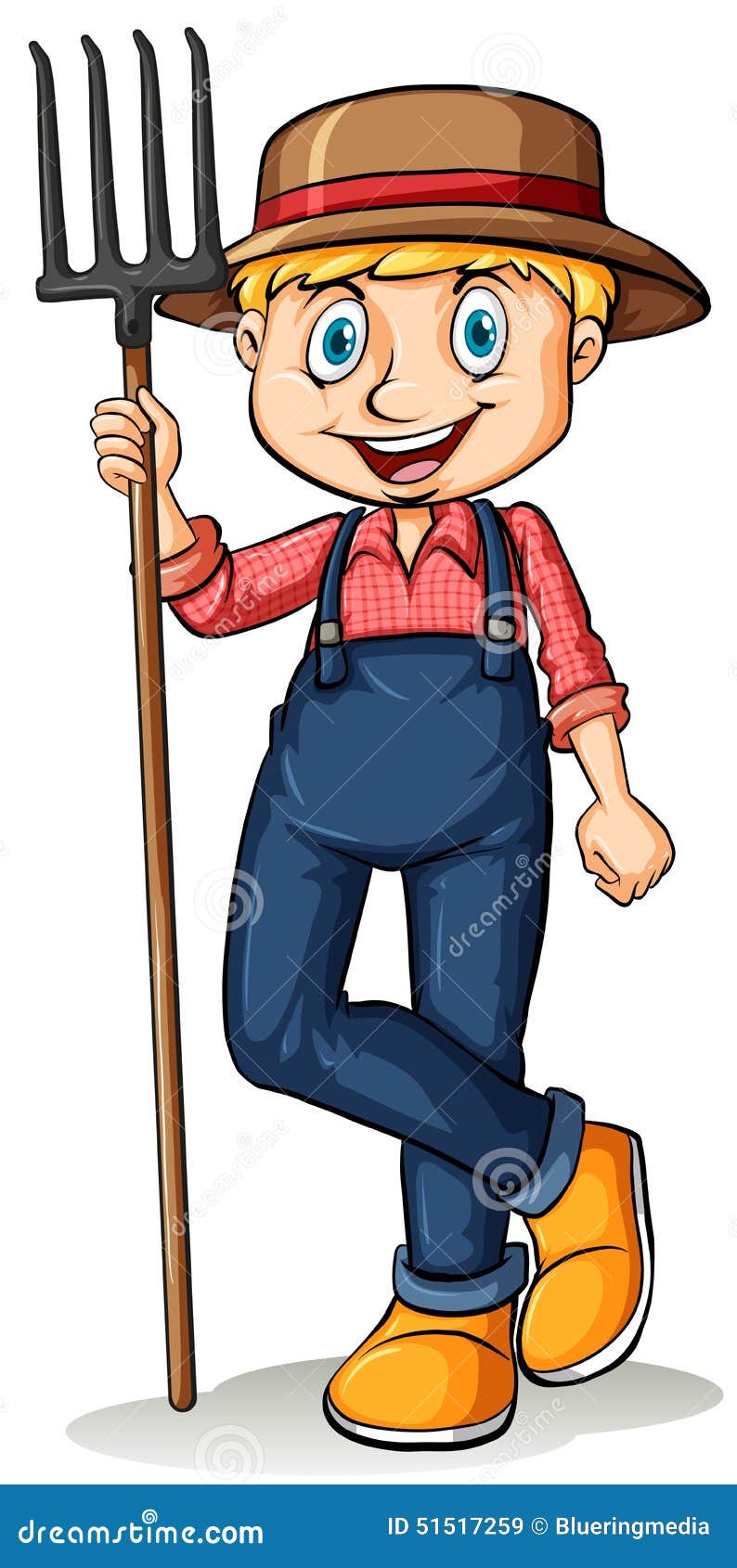 Tuinman Die Een Hark Houden Vector Illustratie - Illustration of ...