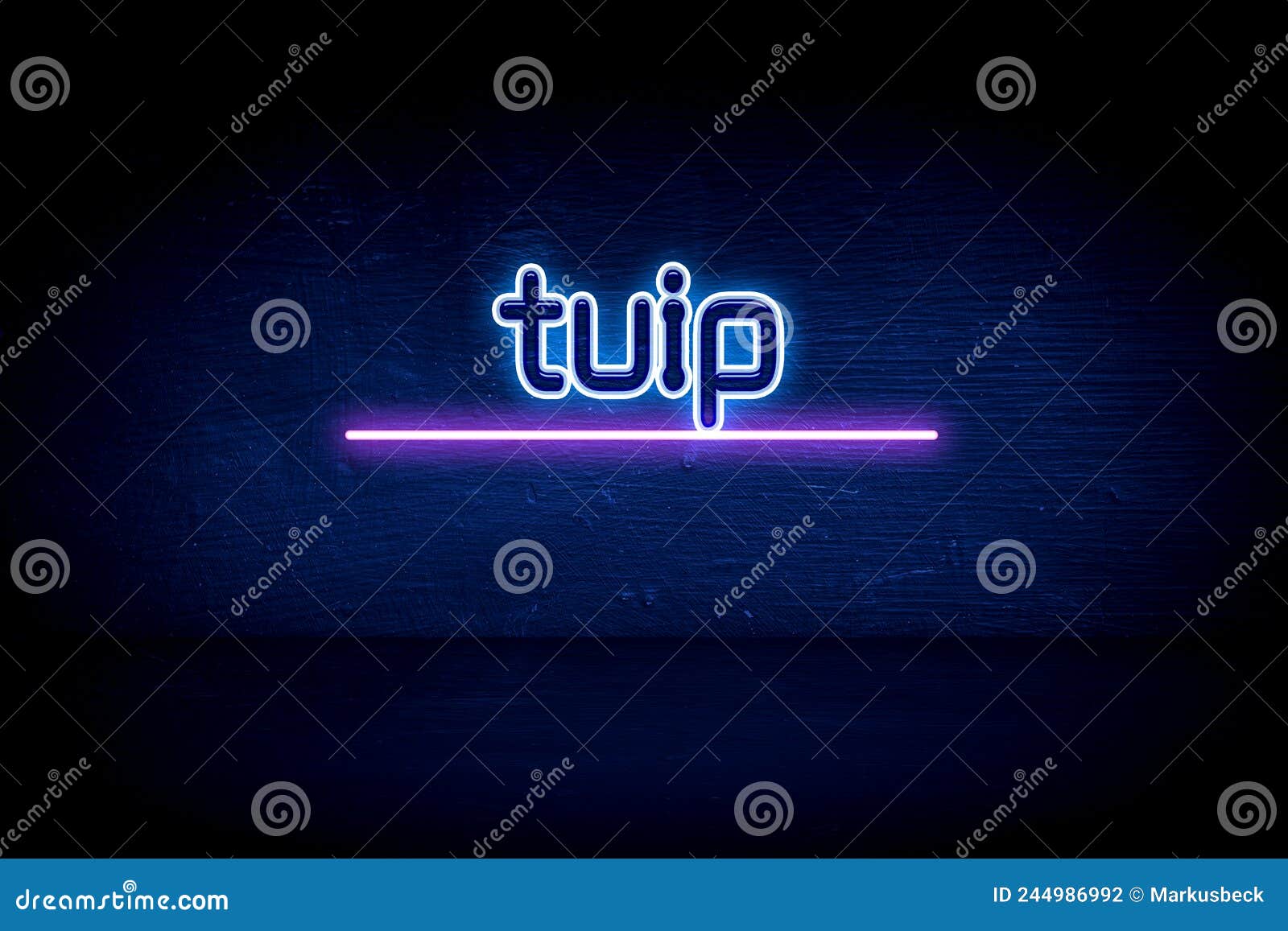 Tuip - Blue Neon Announcement Signboard Stock Illustration ...