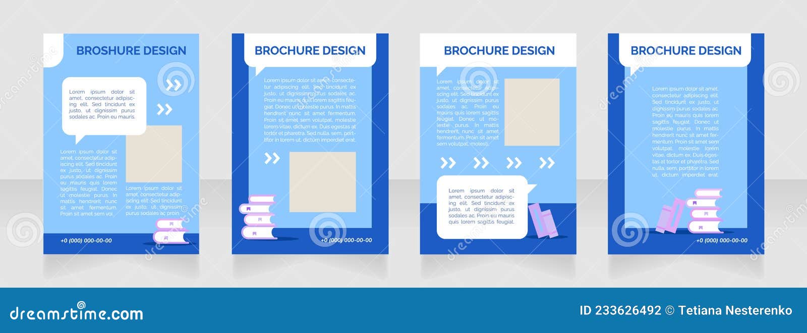 Tuition Classes Presentation Blank Brochure Layout Design Stock Vector ...