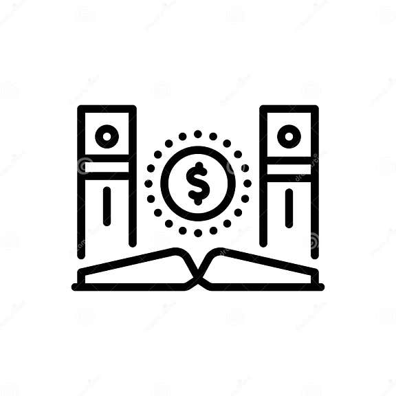 Black Line Icon for Tuition Cost, Tuition and Knowledge Stock Vector ...