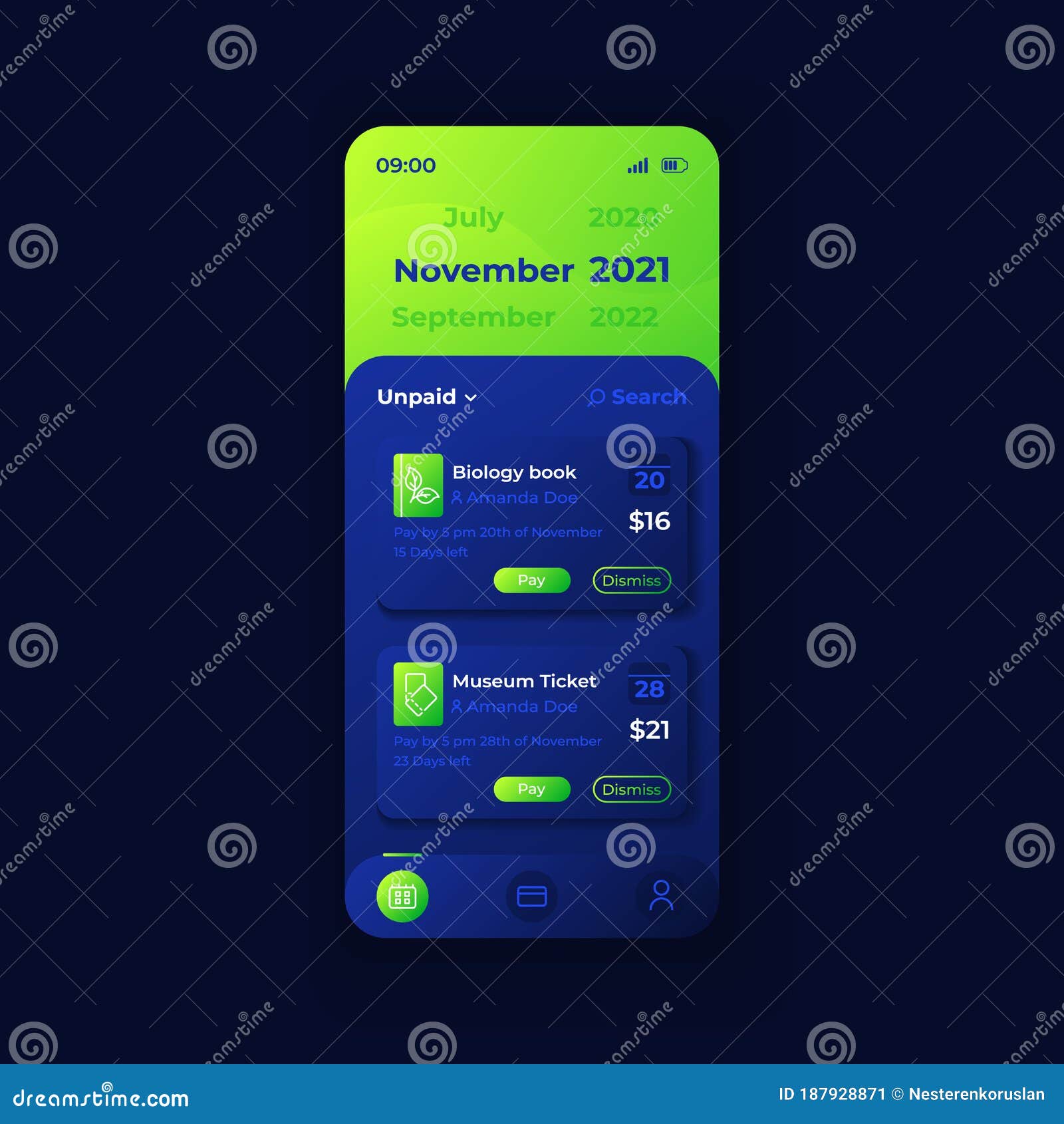 Tuition Fees Management App Smartphone Interface Vector Template Stock ...