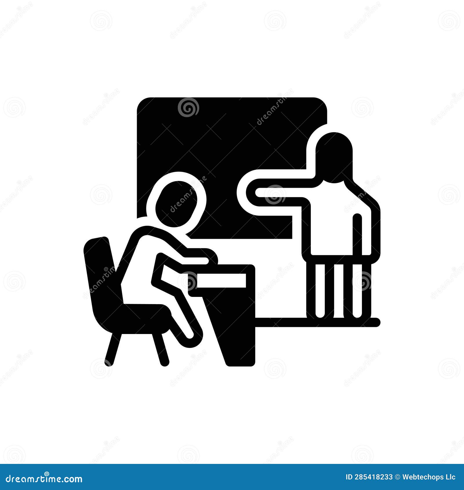Black Solid Icon for Tuition, Teaching and Study Stock Vector ...