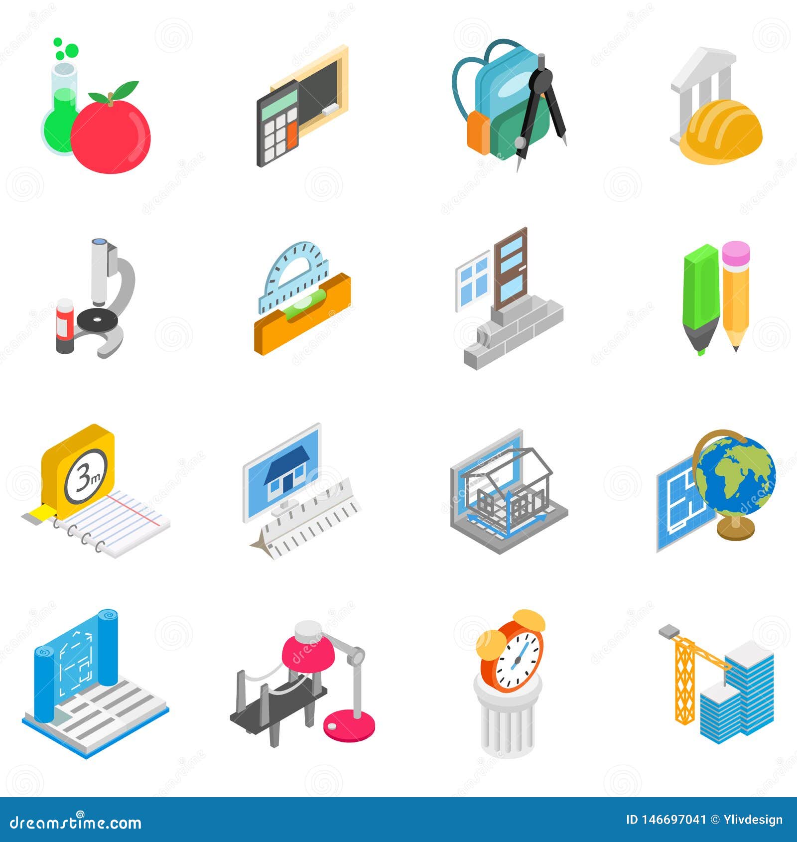 Tuition Icons Set, Isometric Style Stock Vector - Illustration of ...
