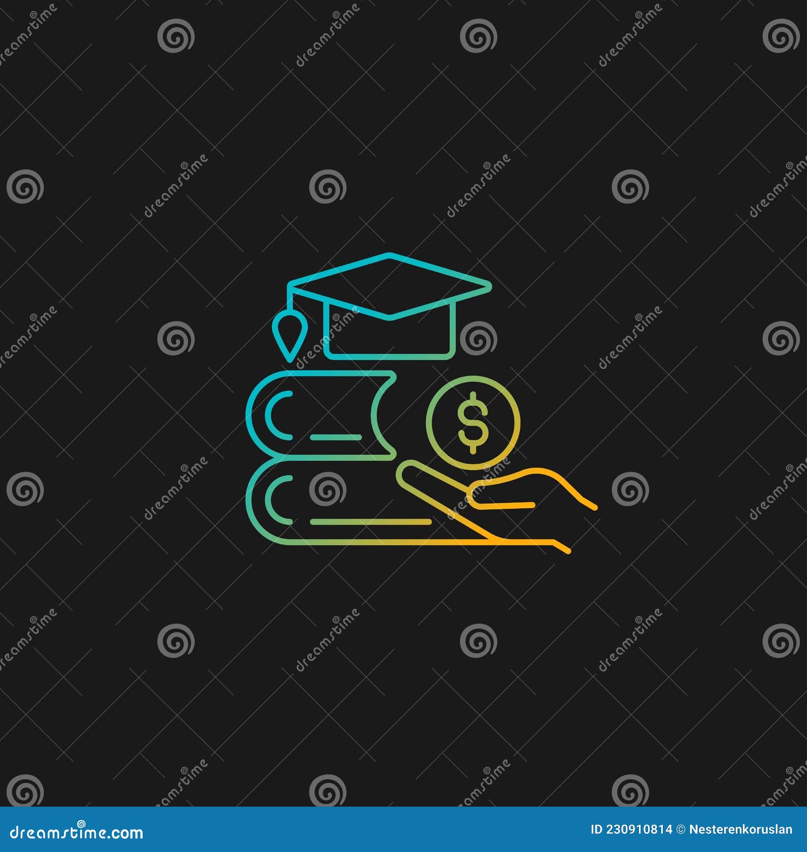 Tuition Reimbursement Gradient Vector Icon for Dark Theme Stock Vector ...