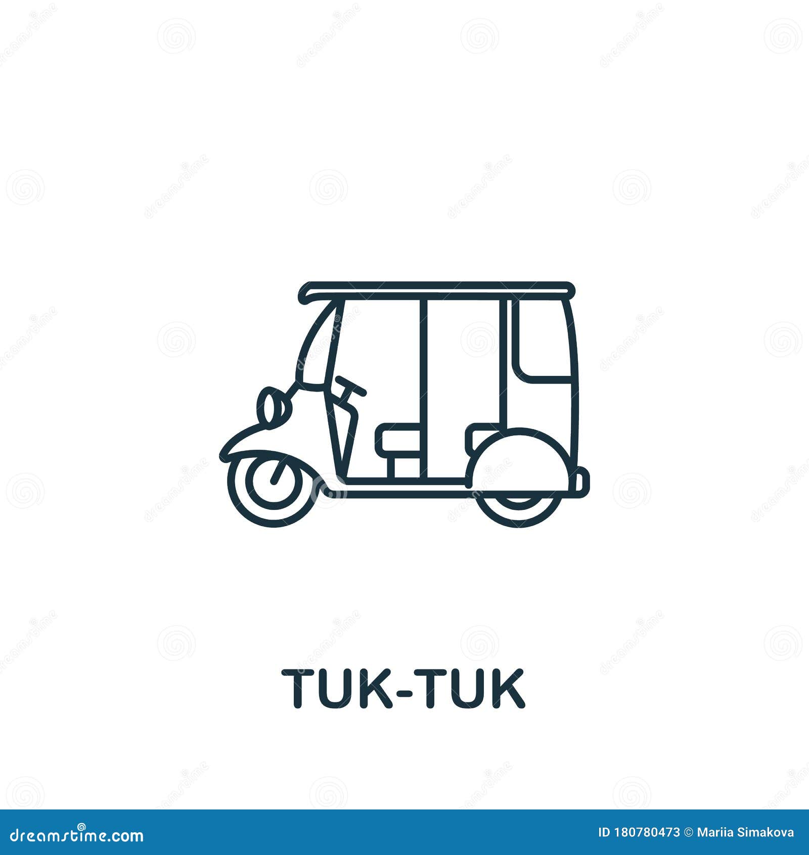 Tuk-Tuk Icon. Simple Line Element Tuk-Tuk Symbol for Templates, Web ...