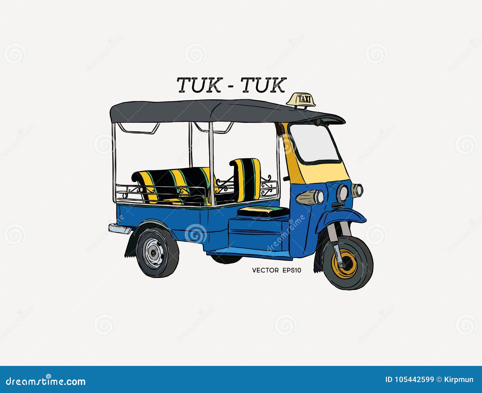 Tuk Tuk in Thailand Vector. Stock Vector - Illustration of bangkok ...