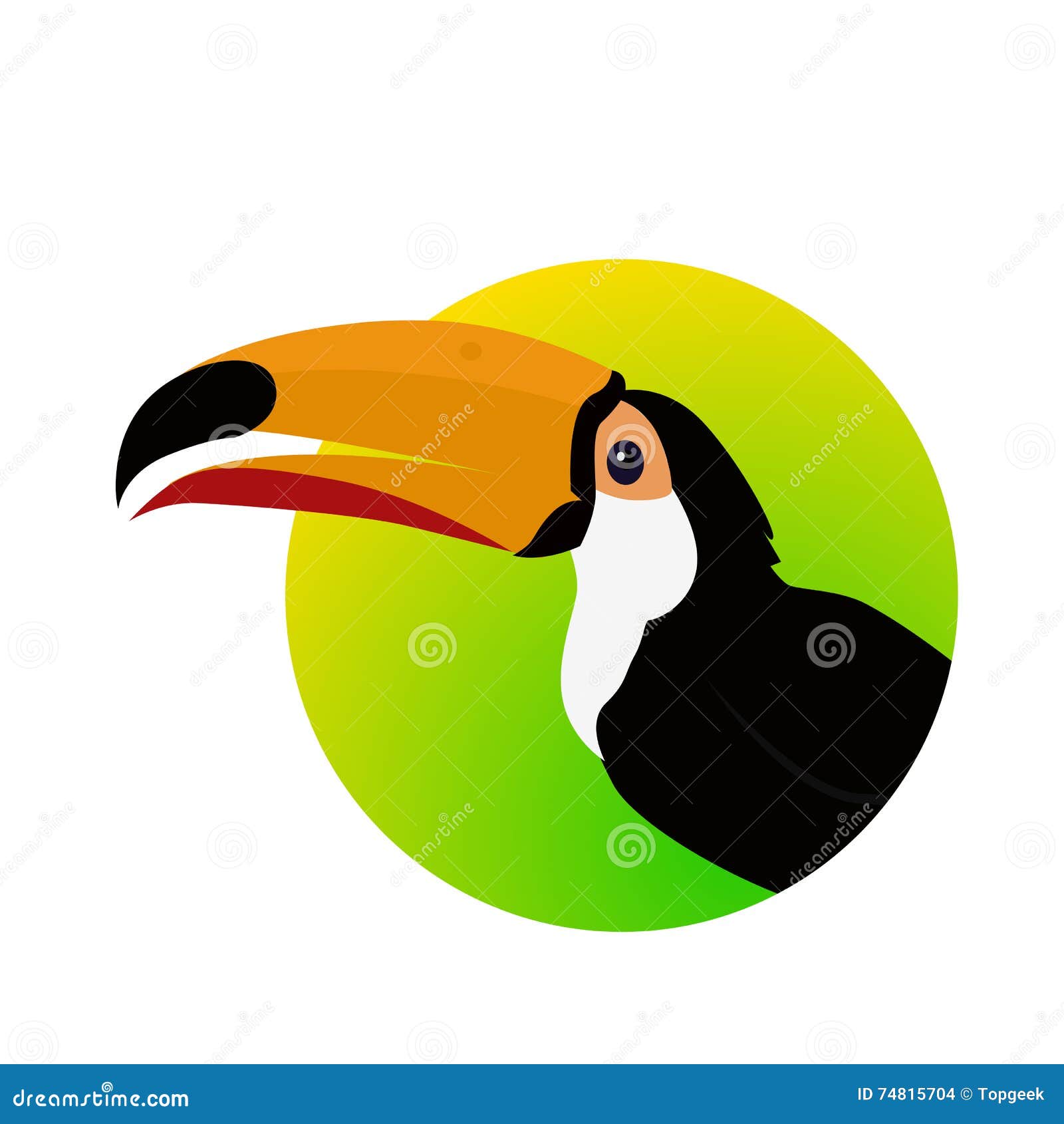 Tukan-Vogel-flache Design-Vektor-Illustration Vektor Abbildung ...