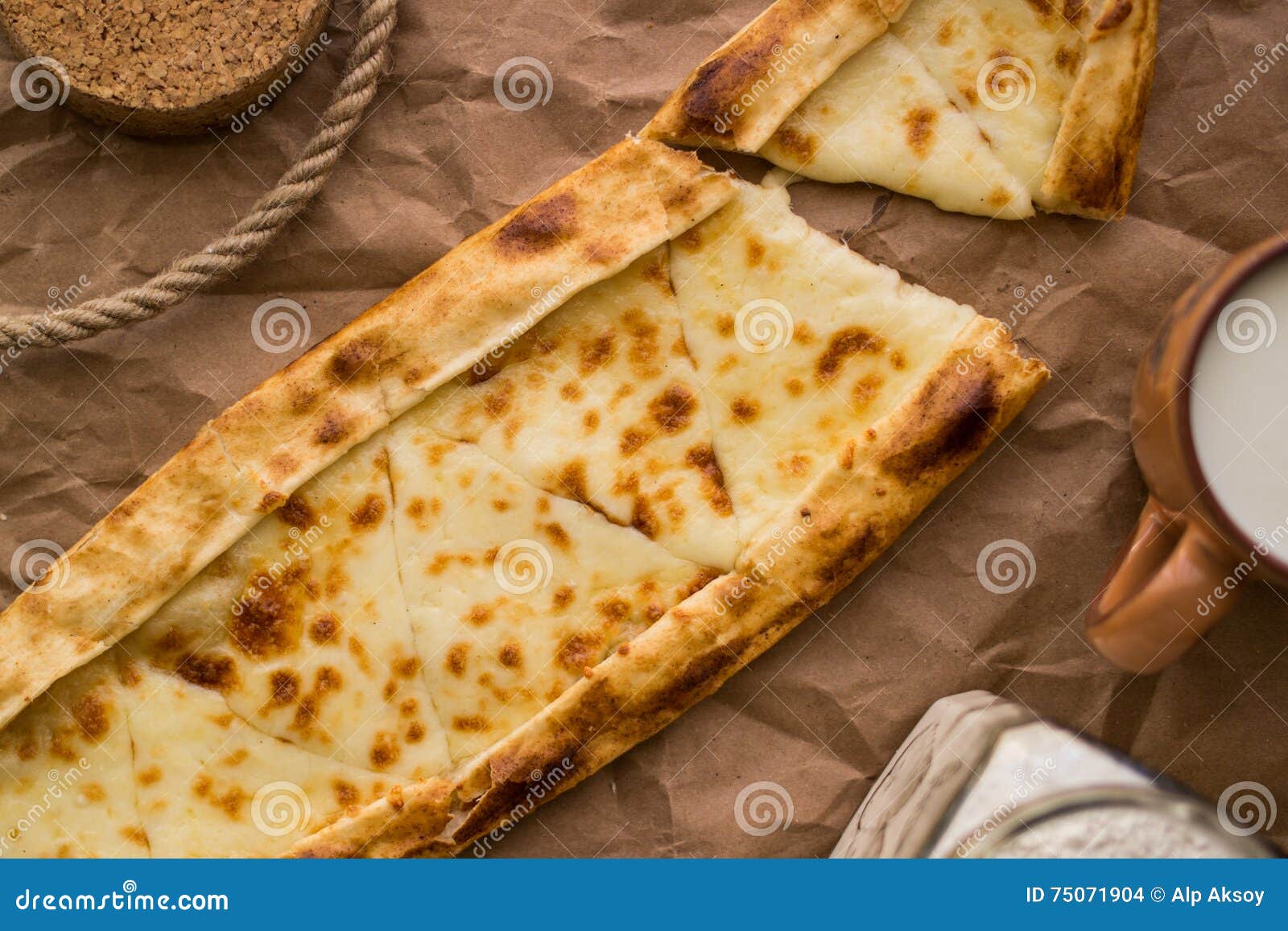 Tukish Pide with Cheese / Kasarli Pide. Stock Photo - Image of hungry ...