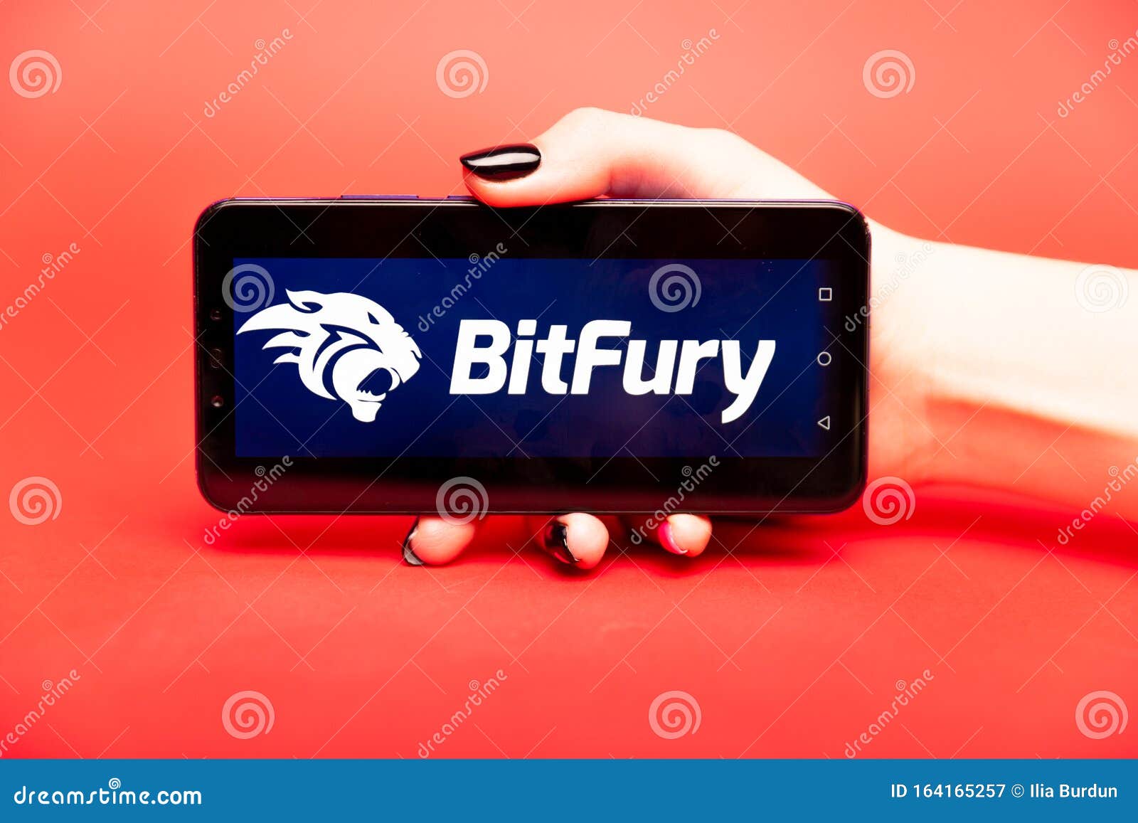 26 08 2019 Tula: BitFury on the Phone Display. Logo Editorial ...