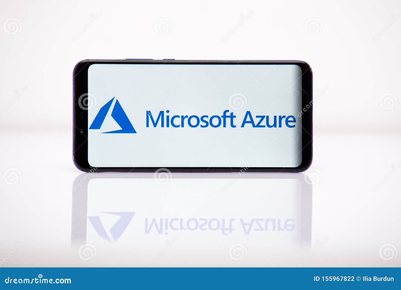 Tula 2.08.2019 Microsoft Azure on the Phone Display. Editorial ...