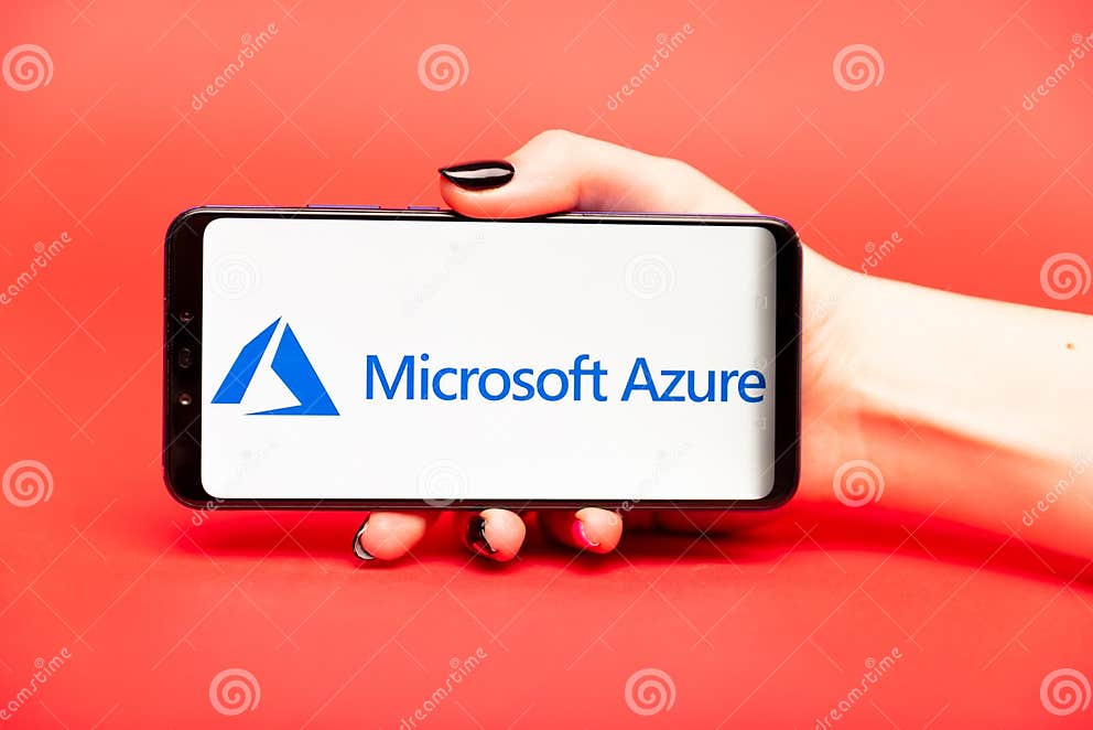 26 08 2019 Tula: Microsoft Azure on the Phone Display. Logo Editorial ...