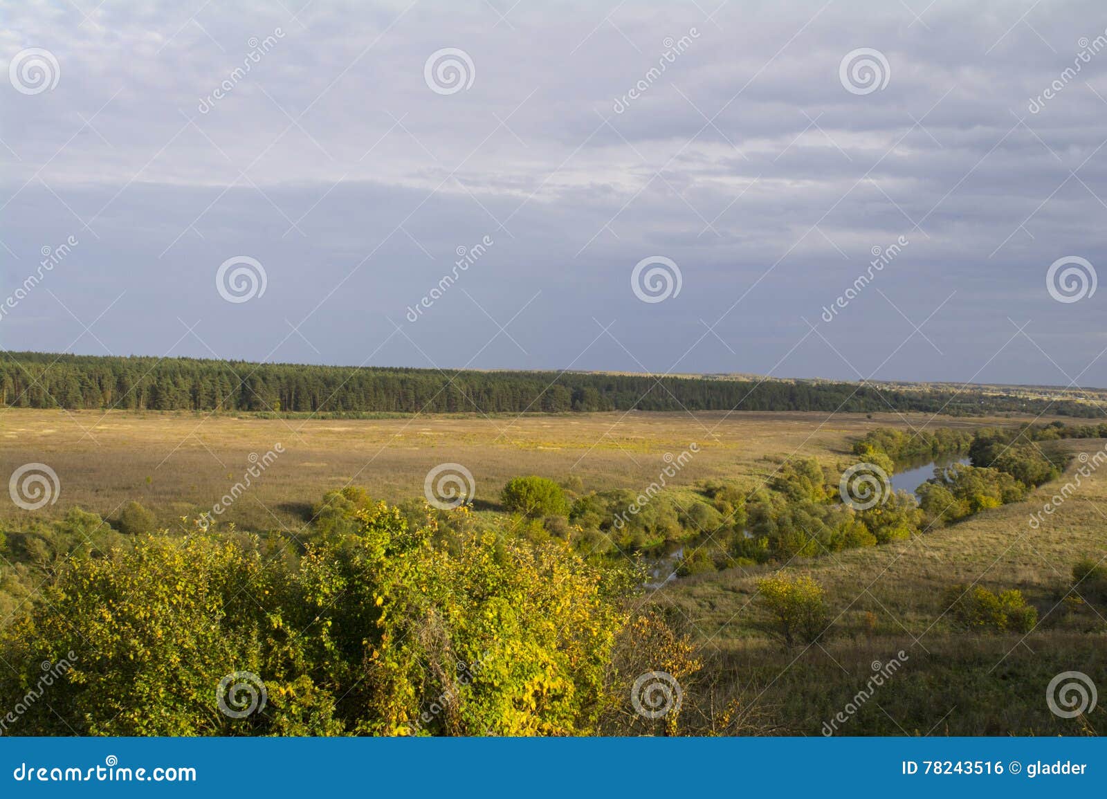 Tula Region, River Oka and the Fields Around Stock Photo - Image of ...