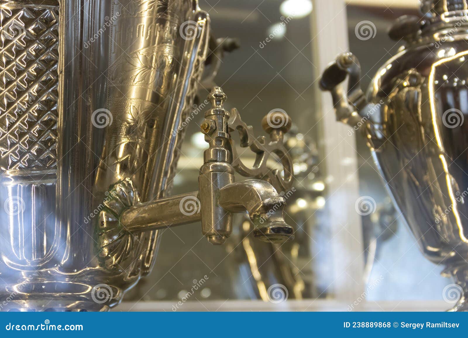 Russian Samovars in the Interior of the Samovar Museum in Tula ...