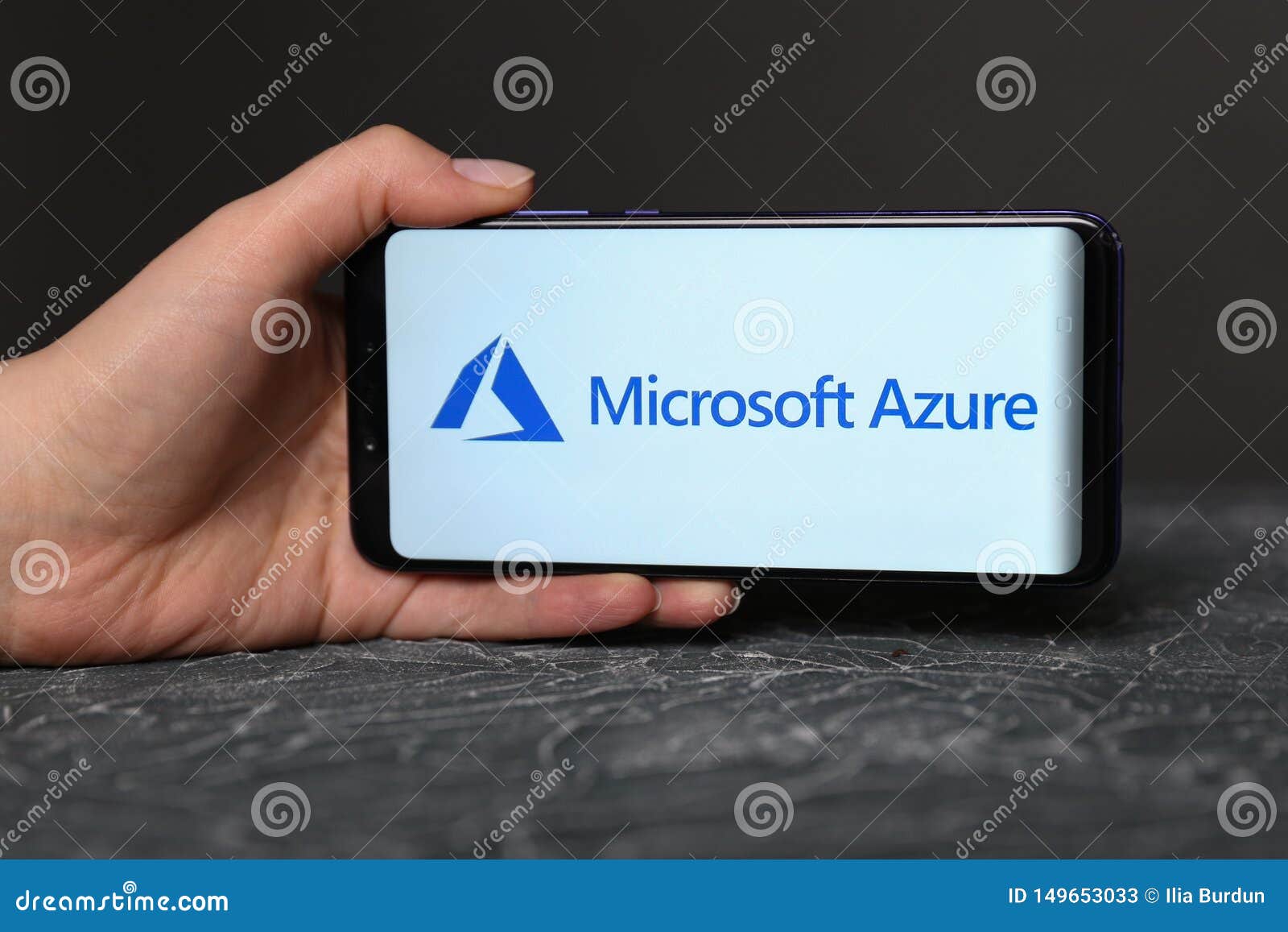 Tula, Russia - May 12 , 2019: Microsoft Azure on Phone Display ...
