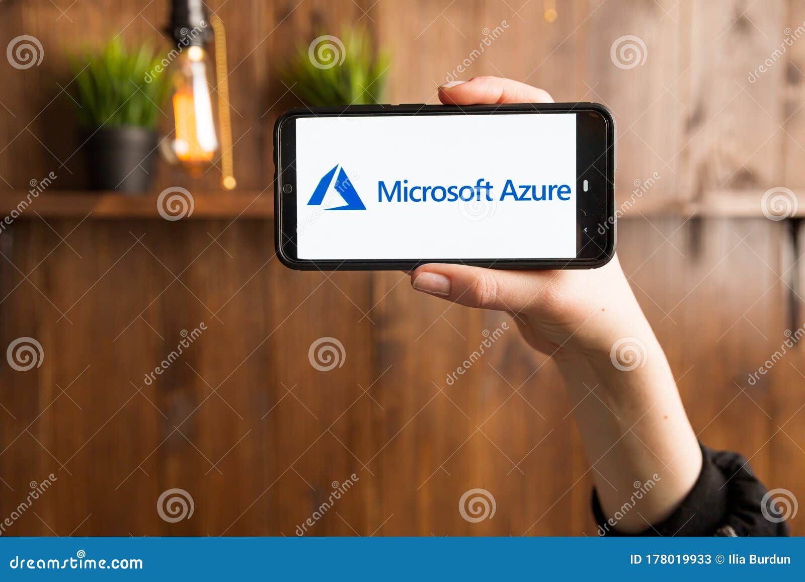 Tula Russia 16.01.20 Microsoft Azure on the Phone Display Isolated ...