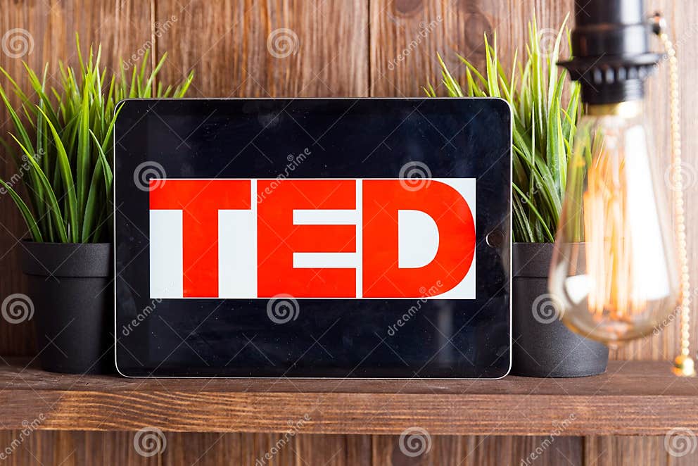 Tula Russia 16.01.20 Ted Talks on the Tablet Computer Screen Isolated ...