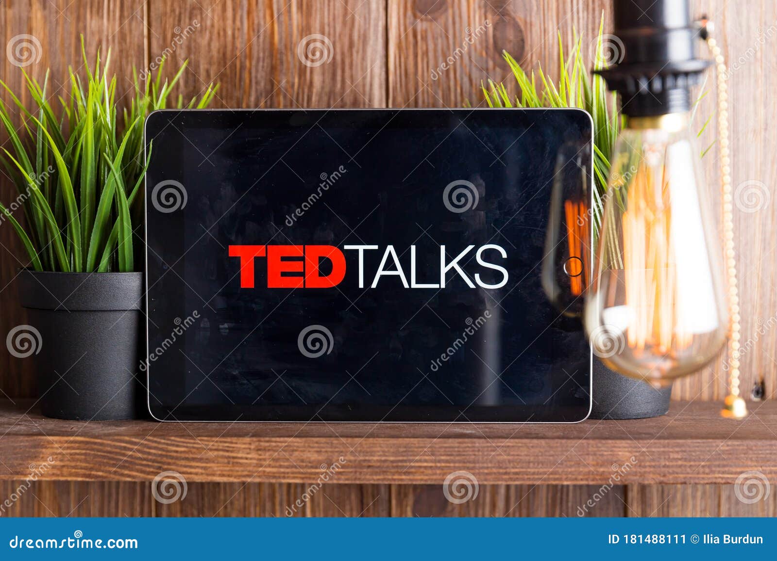 Tula Russia 16.01.20 Ted Talks on the Tablet Computer Screen Isolated ...