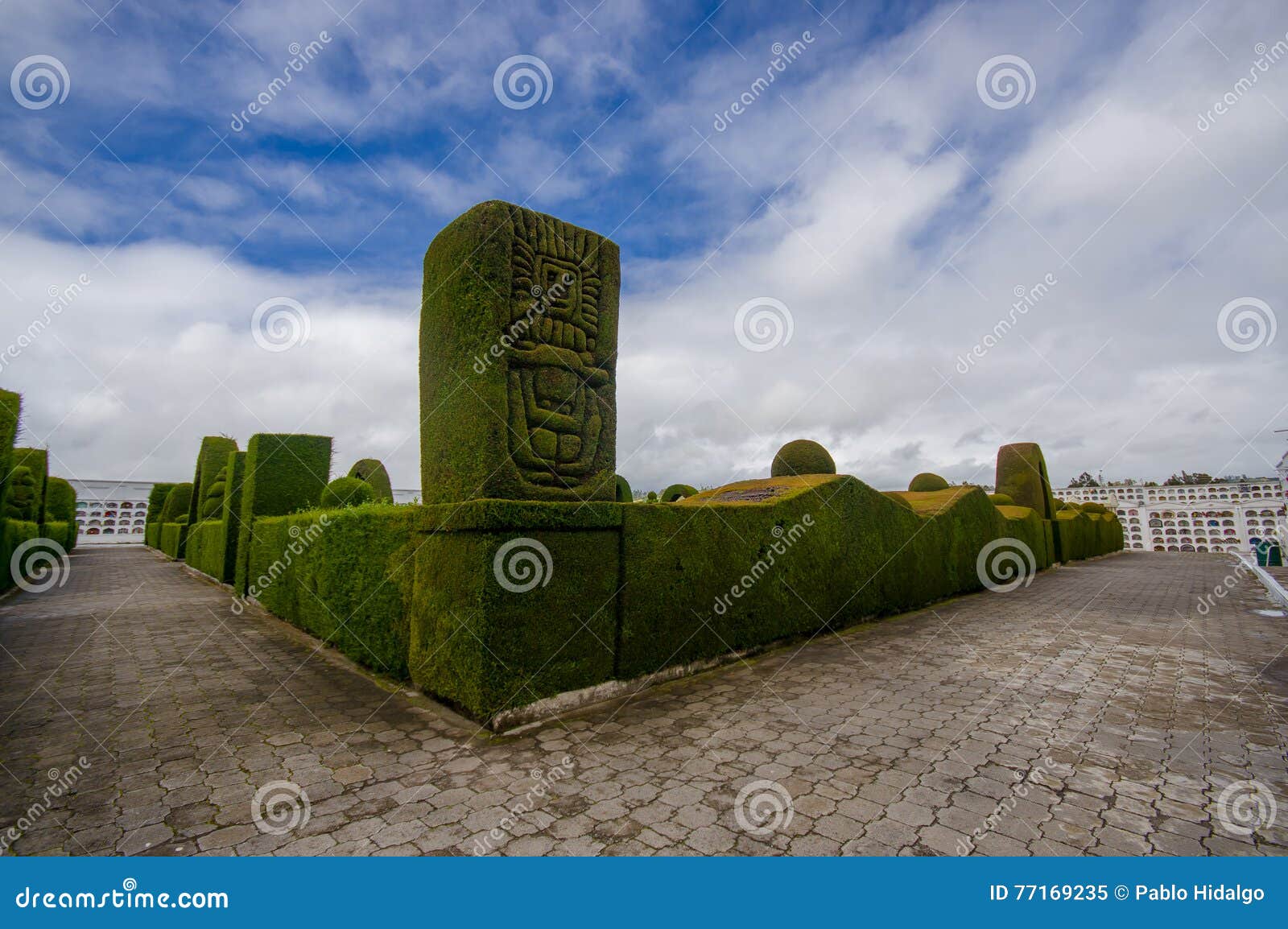 TULCAN, ECUADOR - JULY 3, 2016: Prehispanic Shape on the Corner of the ...