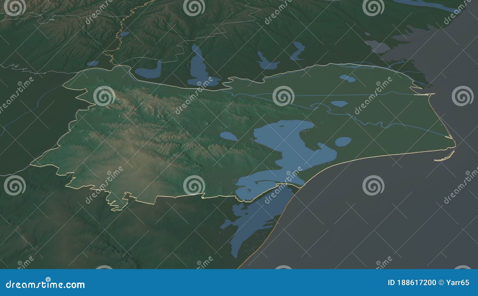 Tulcea, Romania - Outlined. Relief Stock Illustration - Illustration of ...
