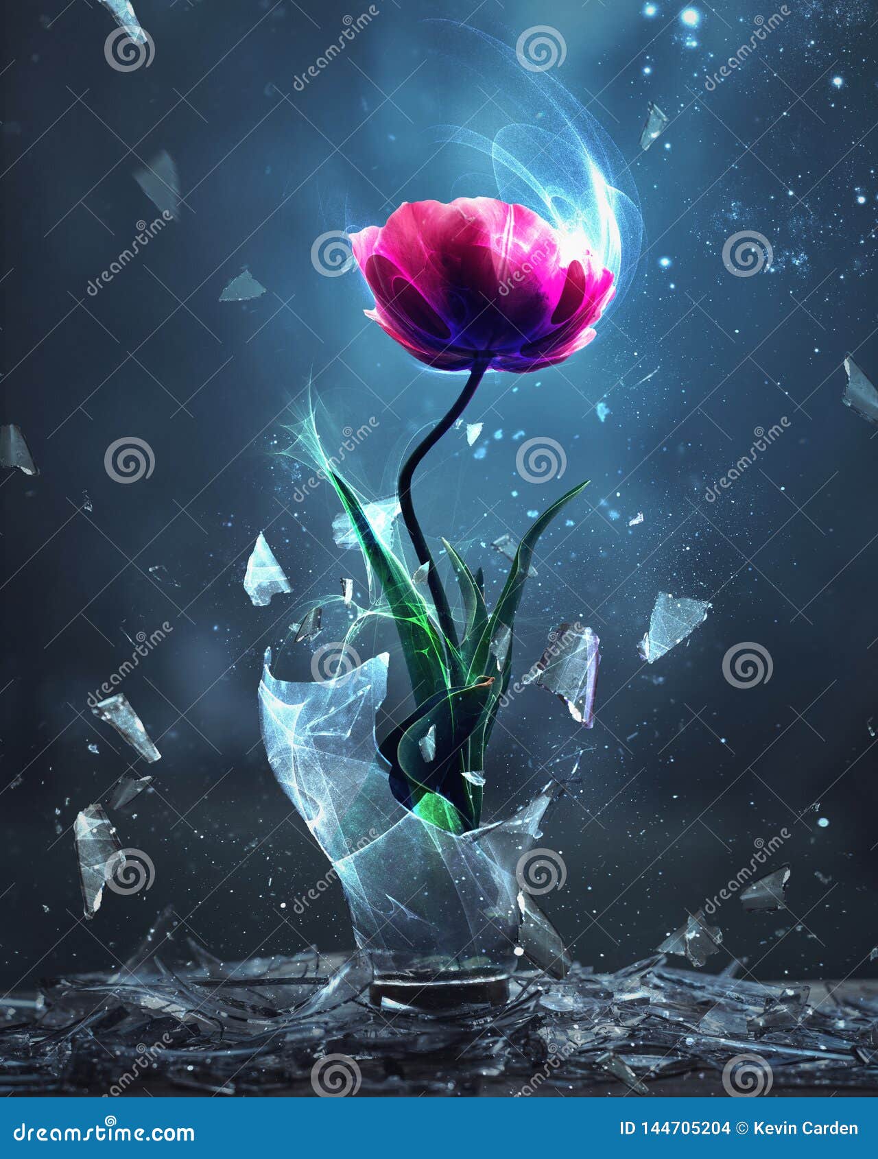 Tulip Bursting from Light Bulb Stock Photo - Image of garden, debris ...