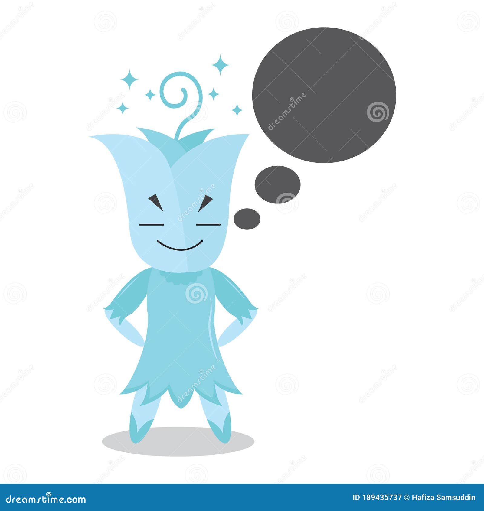 Tulip Character with Thought Bubble. Vector Illustration Decorative ...