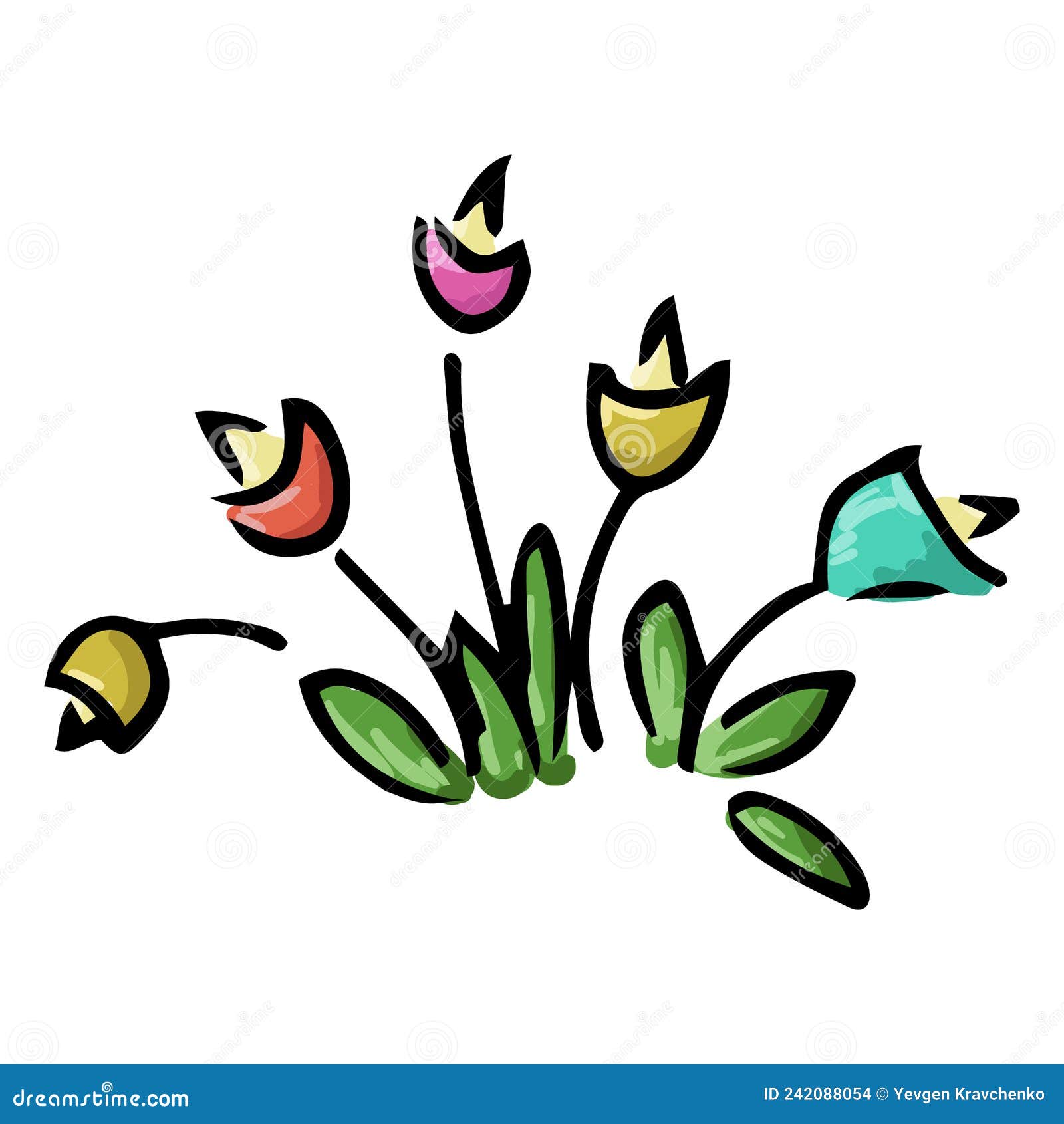 Tulip Doodle Drawing. Vector Illustration of Spring Tulip Flower Stock ...