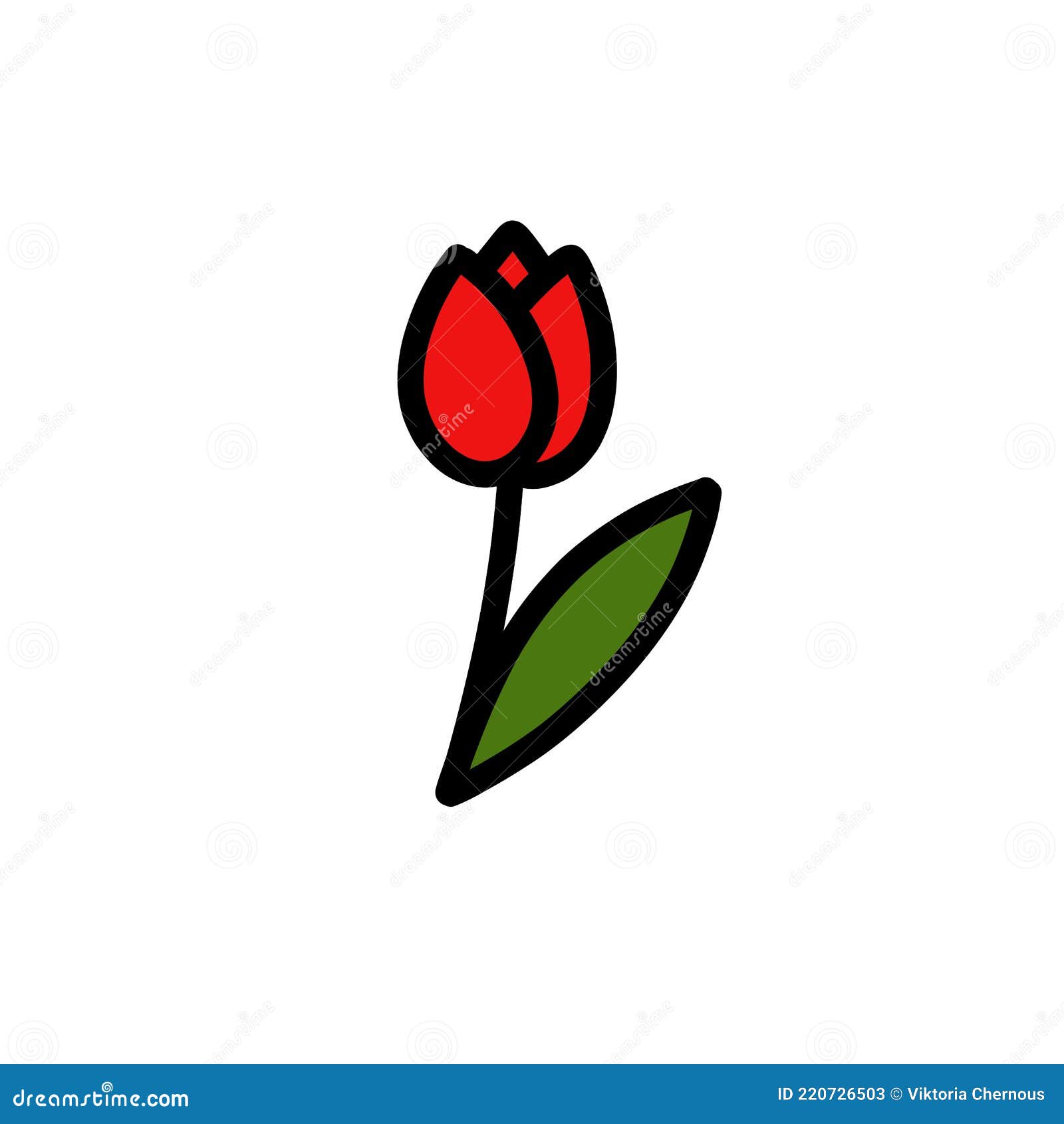 Tulip Doodle Icon, Vector Color Line Illustration Stock Vector ...