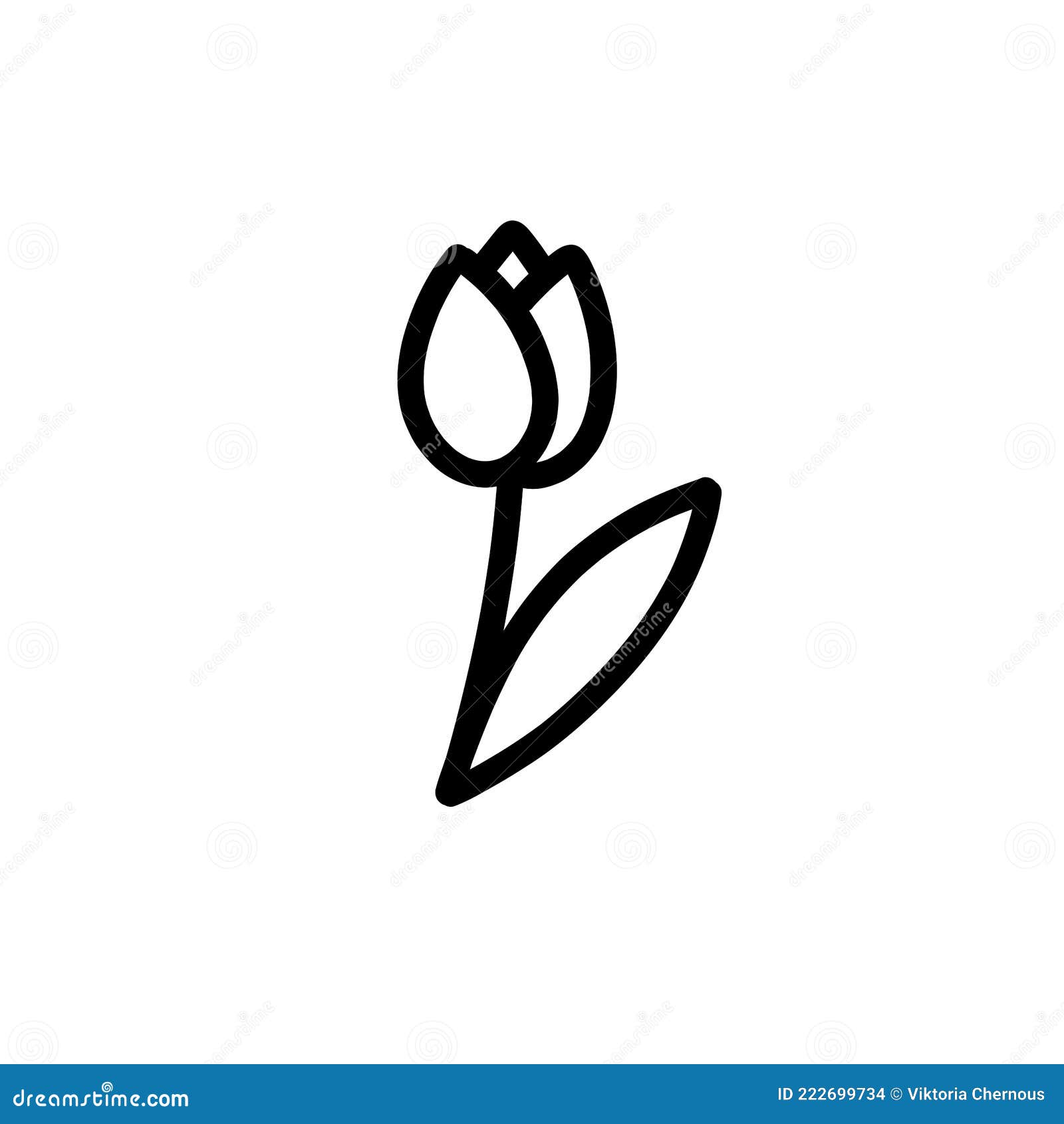 Tulip Doodle Icon, Vector Color Line Illustration Stock Vector ...