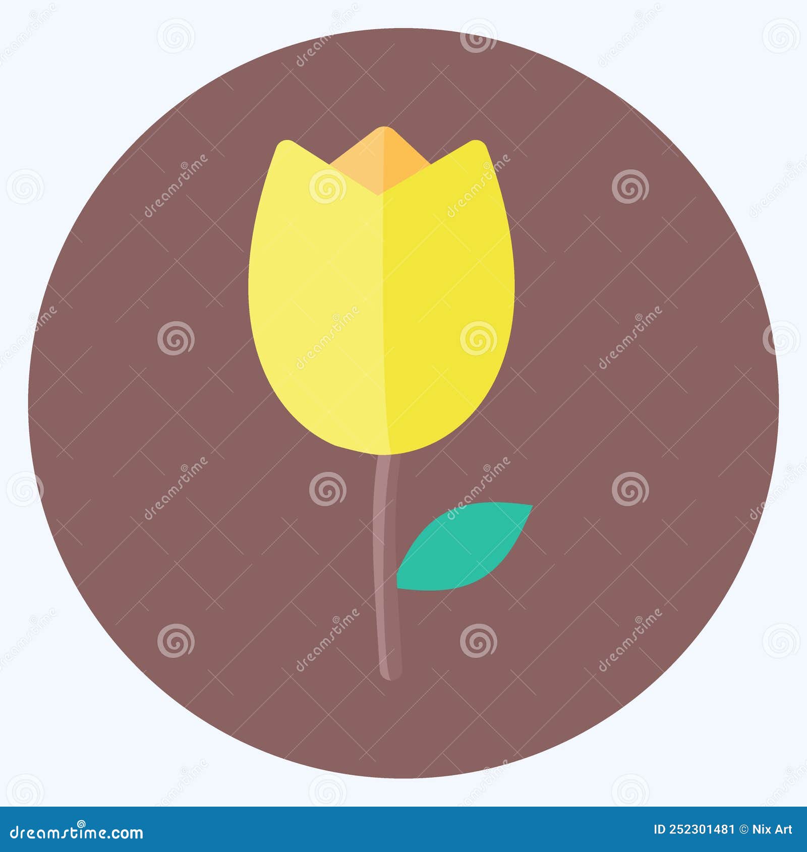 Tulip Icon in Trendy Flat Style Isolated on Soft Blue Background Stock ...