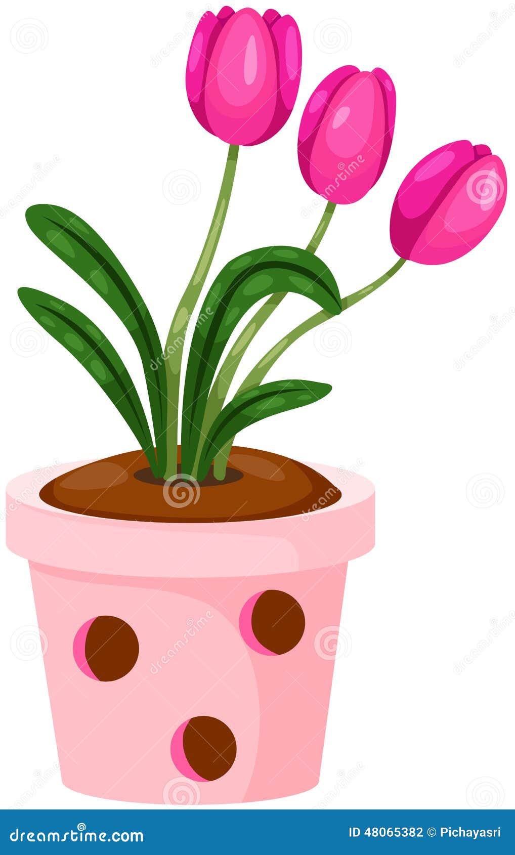 Tulip stock vector. Illustration of cute, cartoon, leaf - 48065382